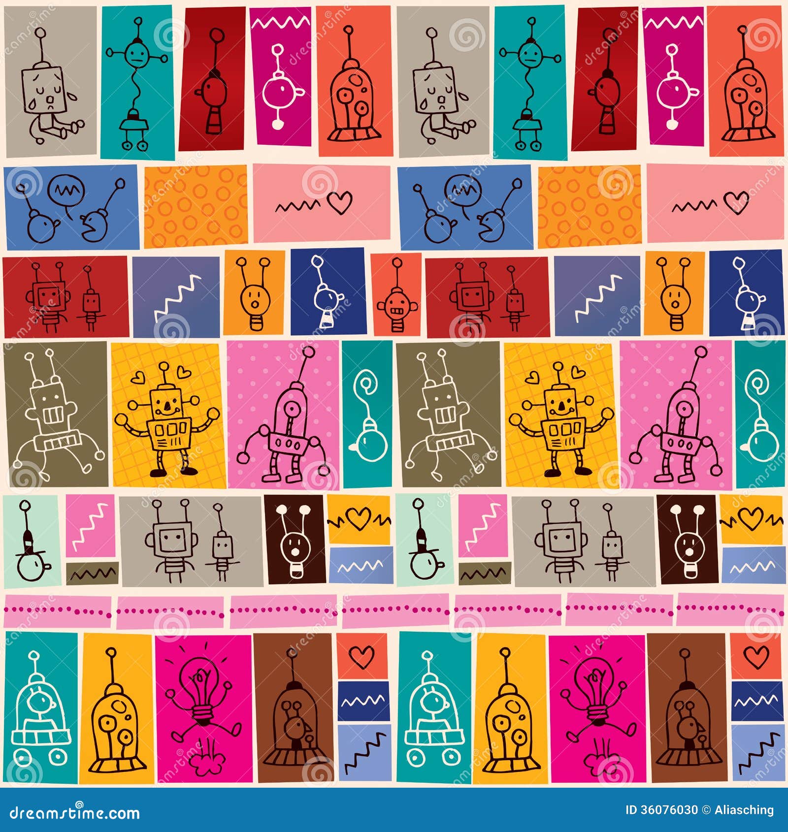 Collage Cartoon Characters Design Elements Vector Illustration ...