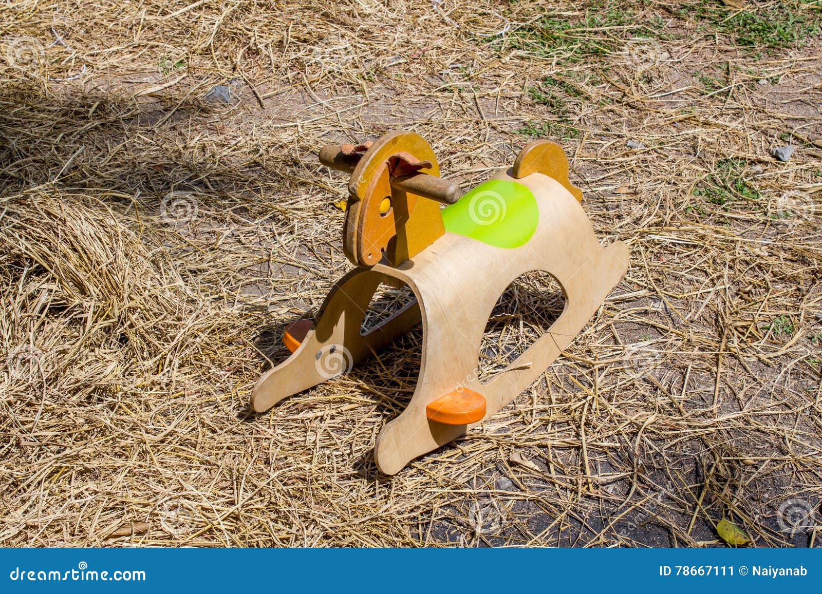 Cute rocking horse stock image. Image of riding, straw - 78667111