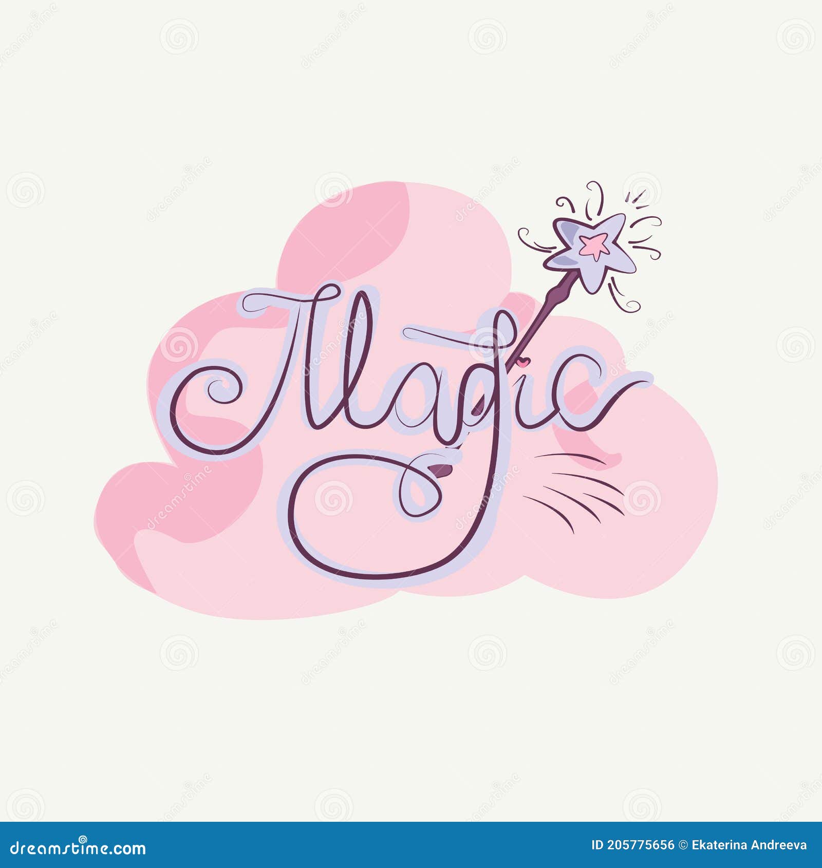 Magic stock vector. Illustration of hand, vector, lettering - 205775656