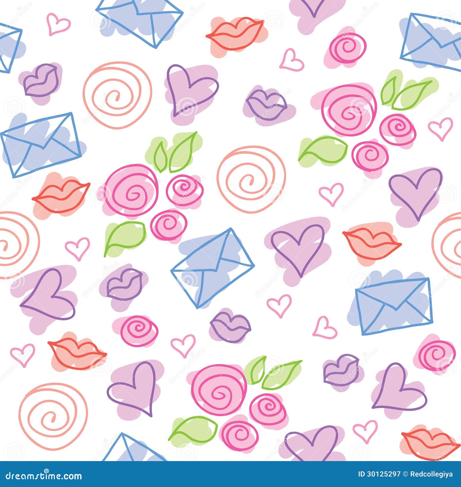 Romantic pattern stock vector. Illustration of curl, felt - 30125297