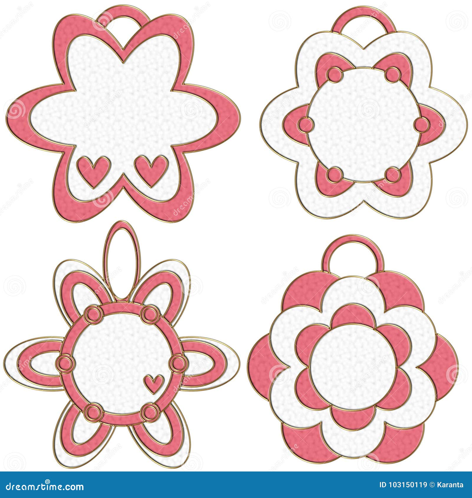 Cute Romantic Tag or Label Collection with Hearts Stock Illustration ...