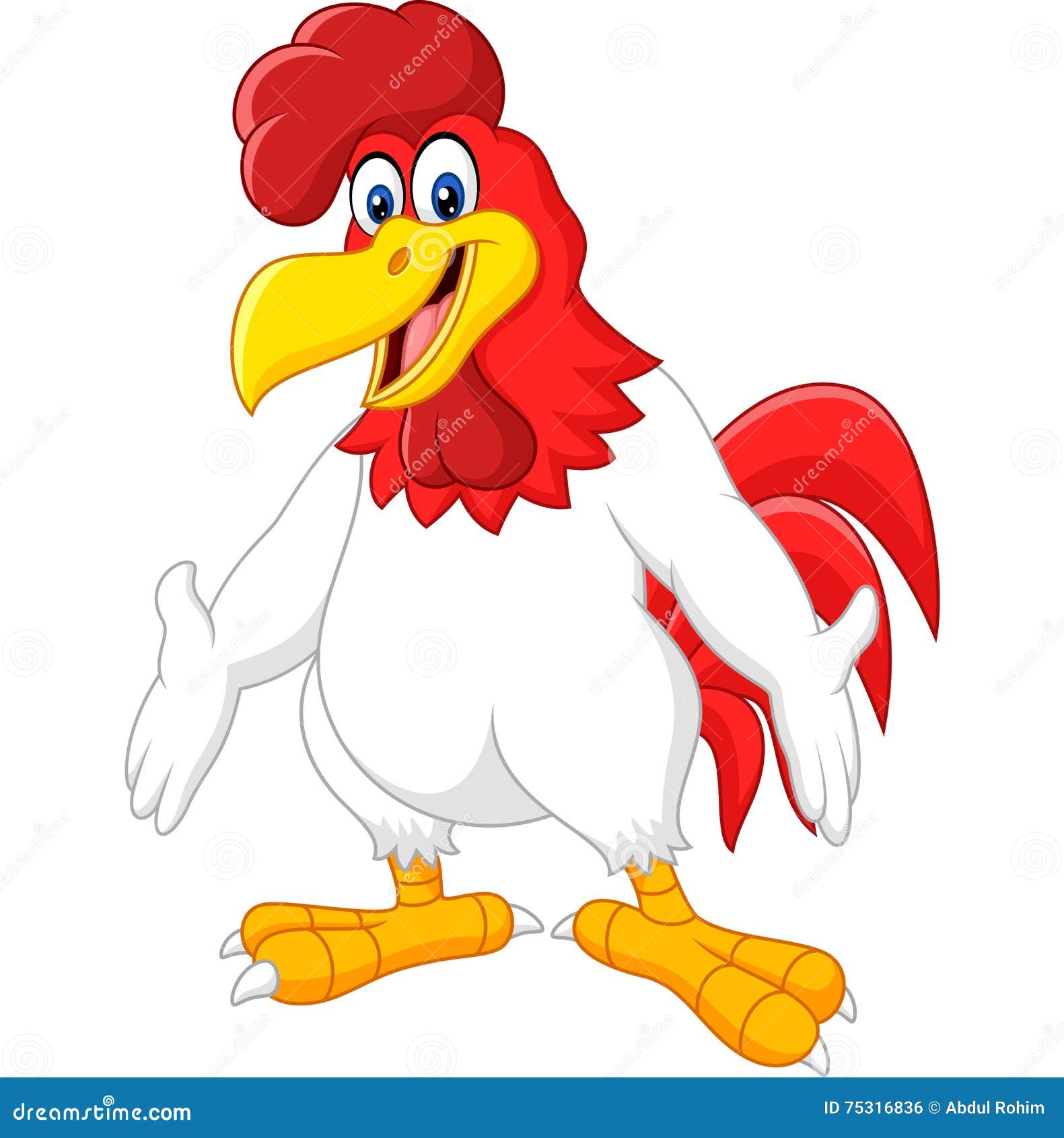 Cute rooster cartoon stock vector. Illustration of happy - 75316836