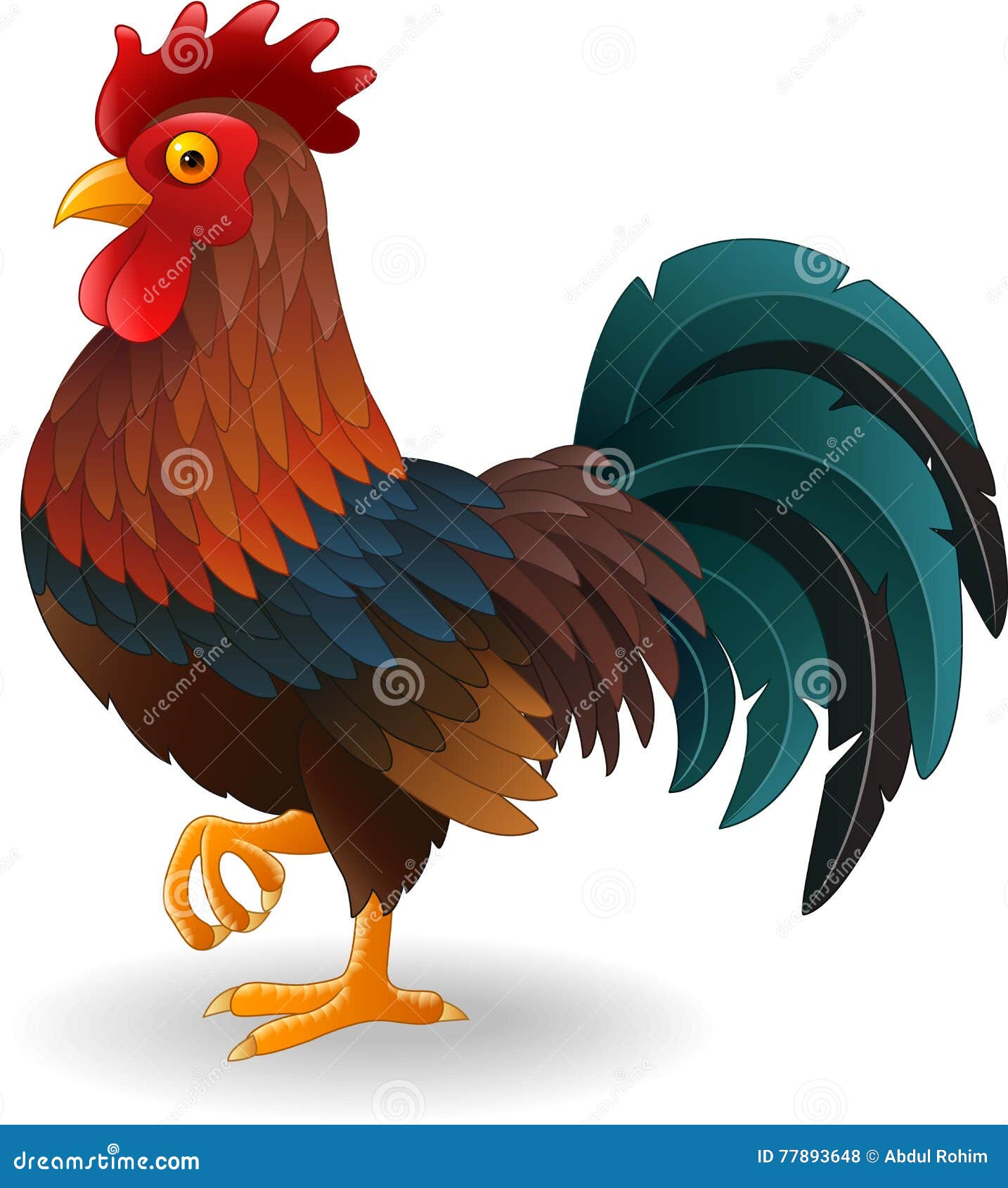 Cute rooster cartoon stock vector. Illustration of cartoon - 77893648