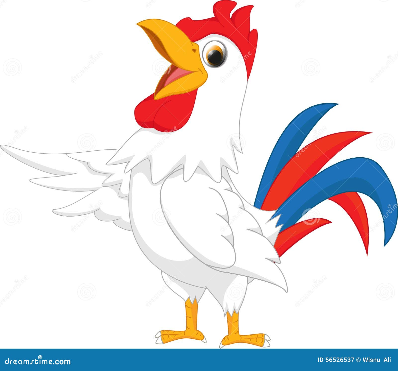 Cute Rooster Cartoon Waving Stock Vector - Illustration of isolated ...