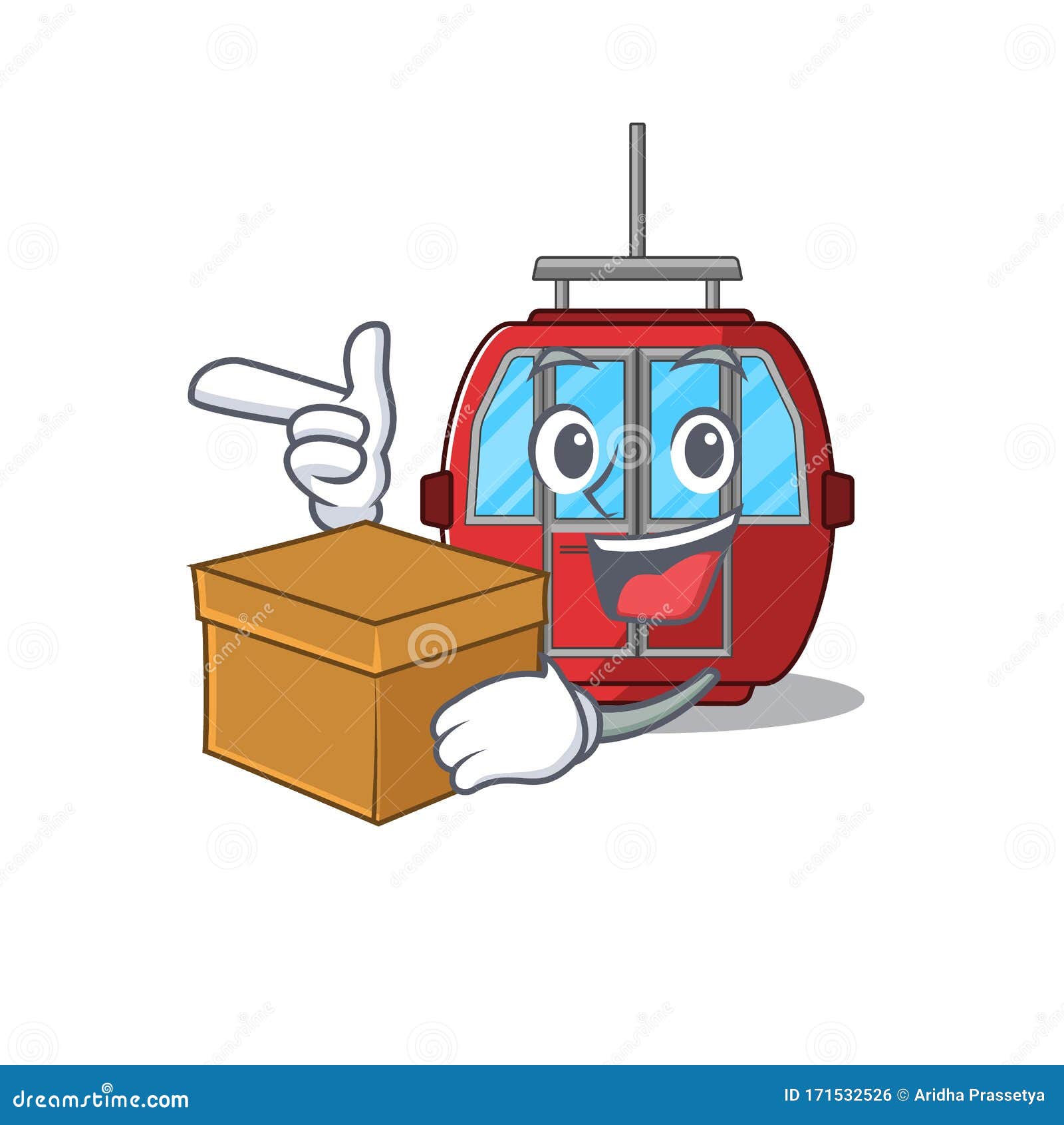 Ropeway Cartoon Concept In Sailor Wearing Hat Vector Illustration ...