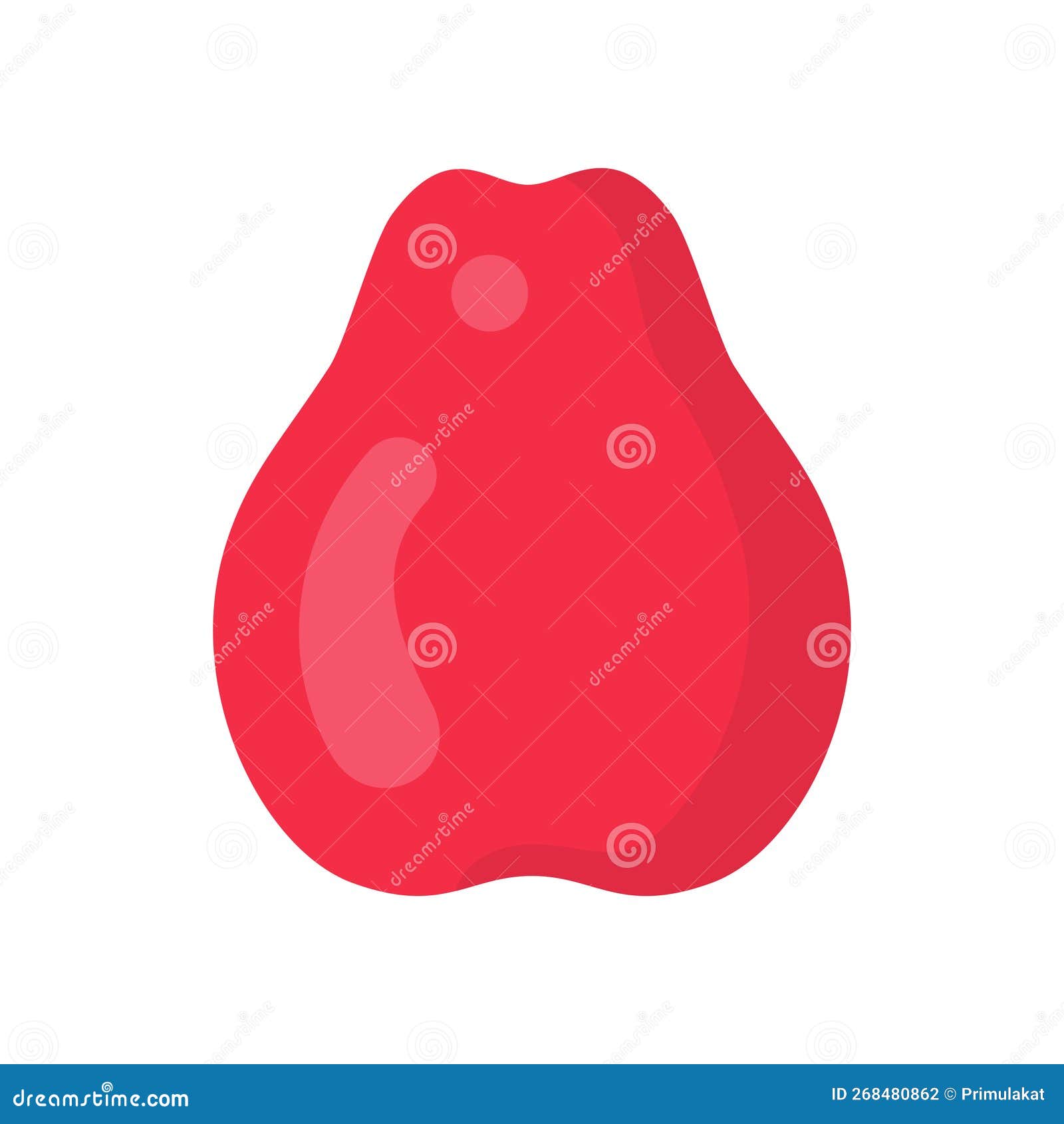 Cute Rose Apple or Chompu Exotic Fruit, Isolated Colorful Vector Icon ...