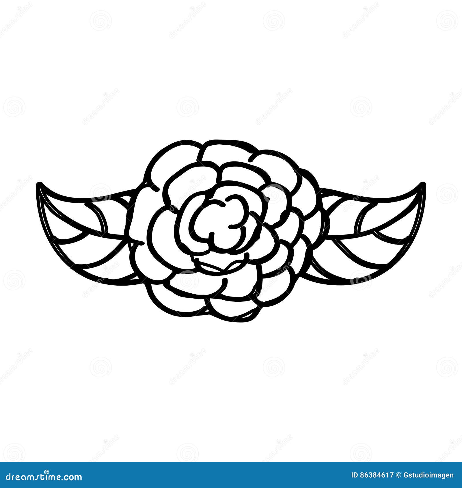 Cute rose drawing icon stock vector. Illustration of pattern - 86384617