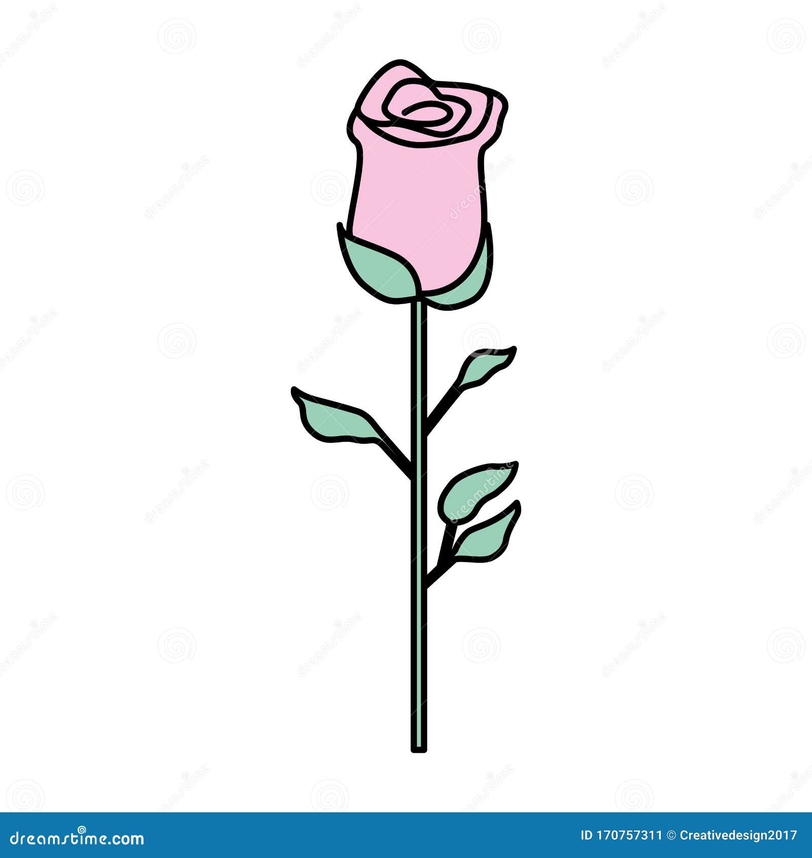 Cute rose icon. vector stock vector. Illustration of romance - 170757311