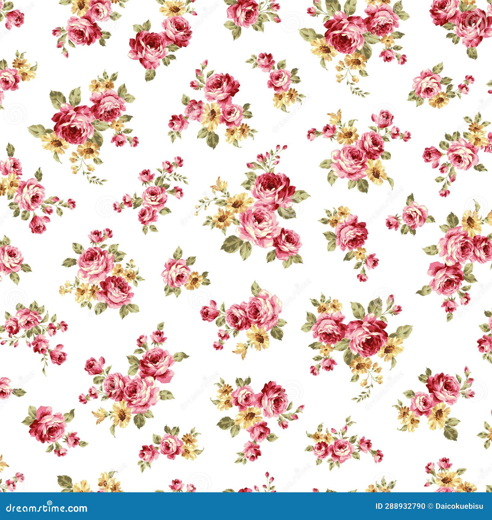 Beautiful Rose Pattern Perfect for Textile Design, Stock Illustration ...