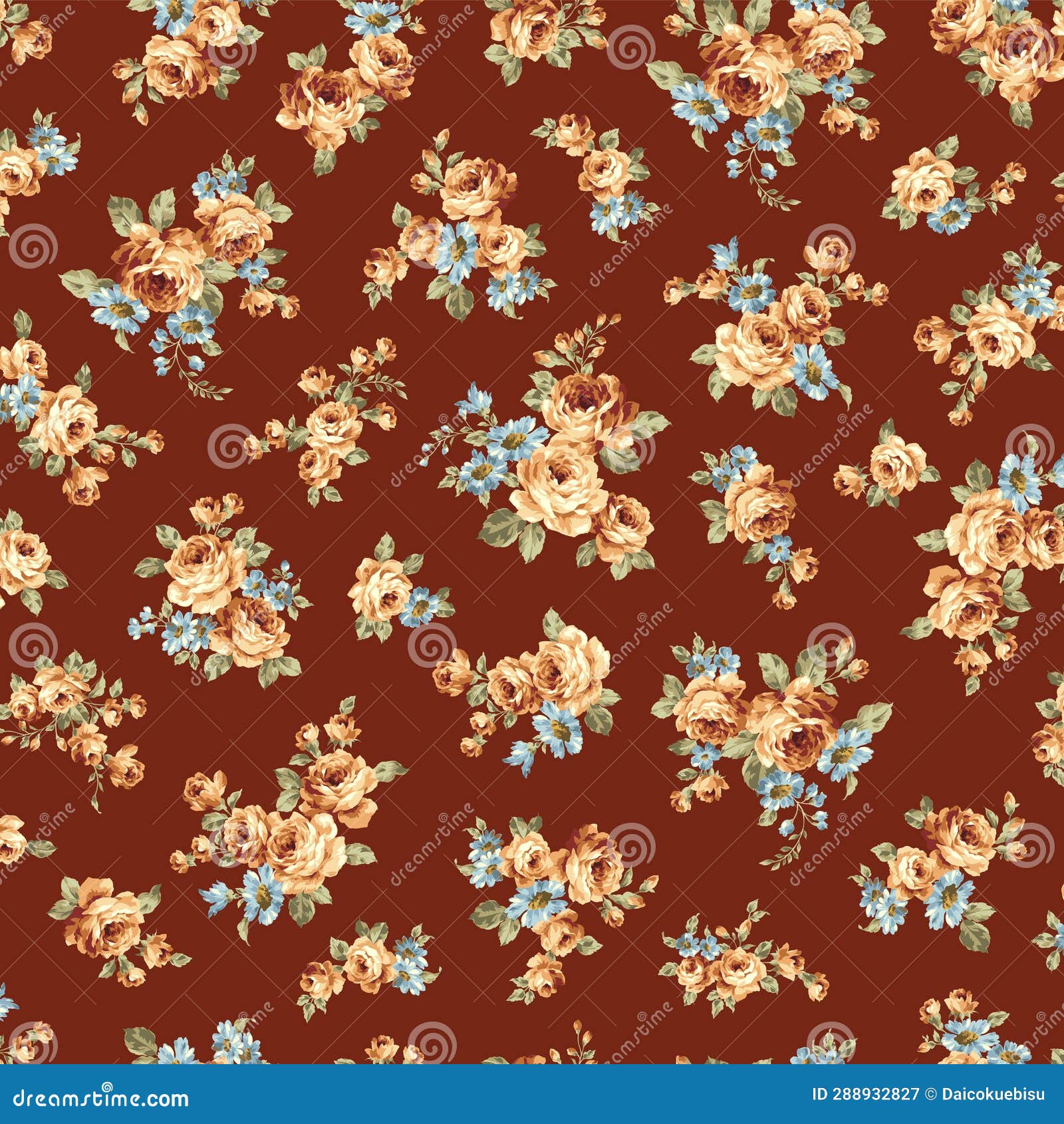 Beautiful Rose Pattern Perfect for Textile Design, Stock Illustration ...