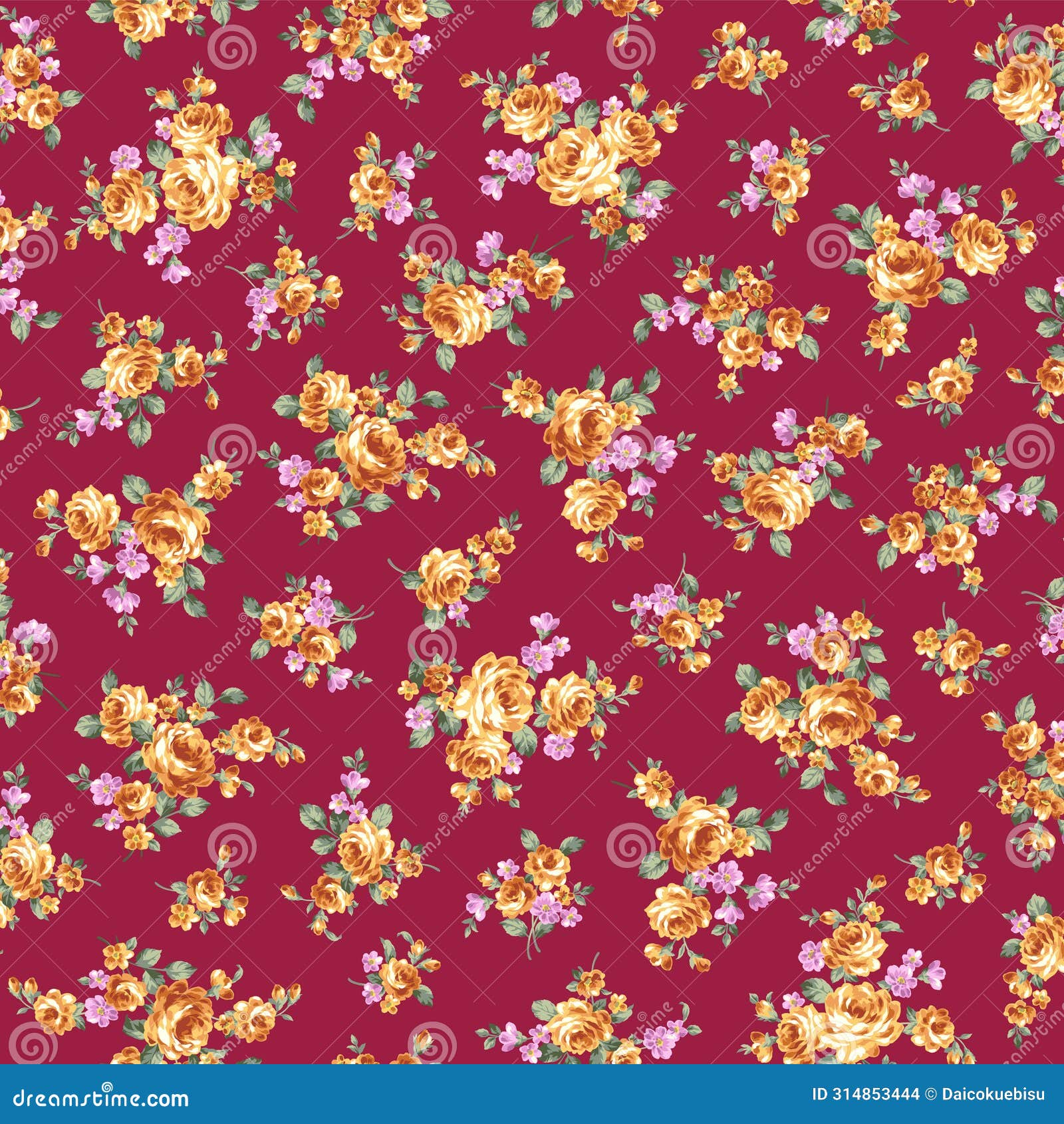 Beautiful Rose Pattern Perfect for Textile Design, Stock Illustration ...