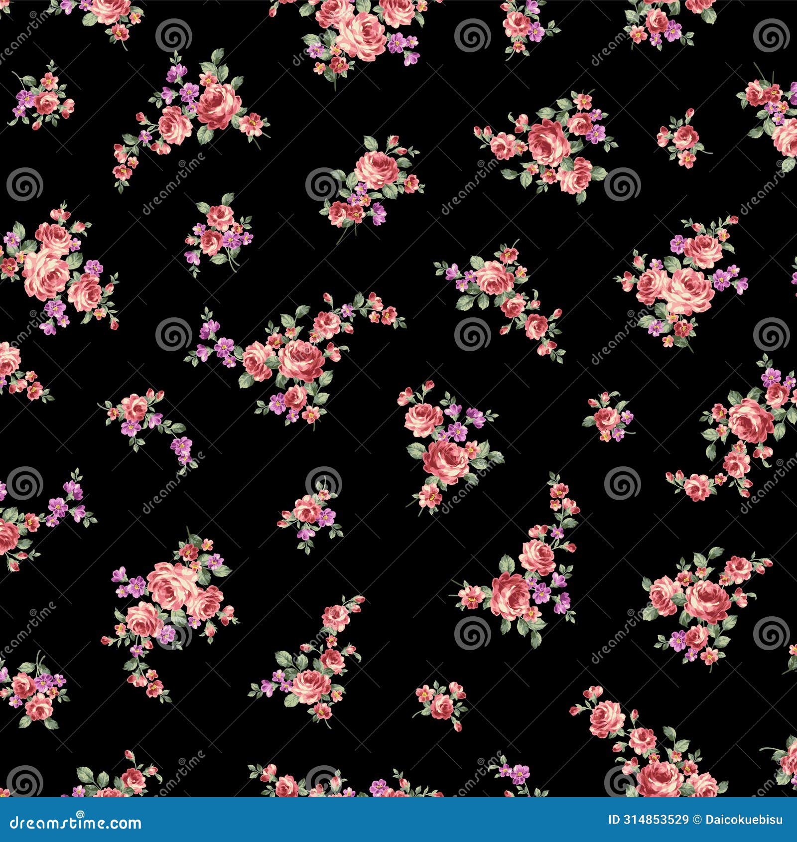 Beautiful Rose Pattern Perfect for Textile Design, Stock Illustration ...