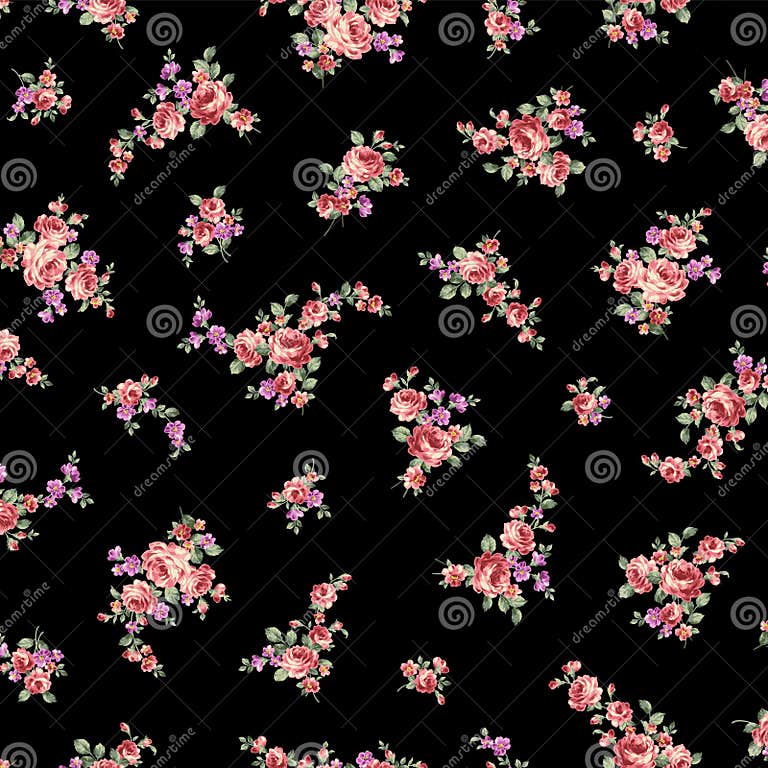 Beautiful Rose Pattern Perfect for Textile Design, Stock Illustration ...