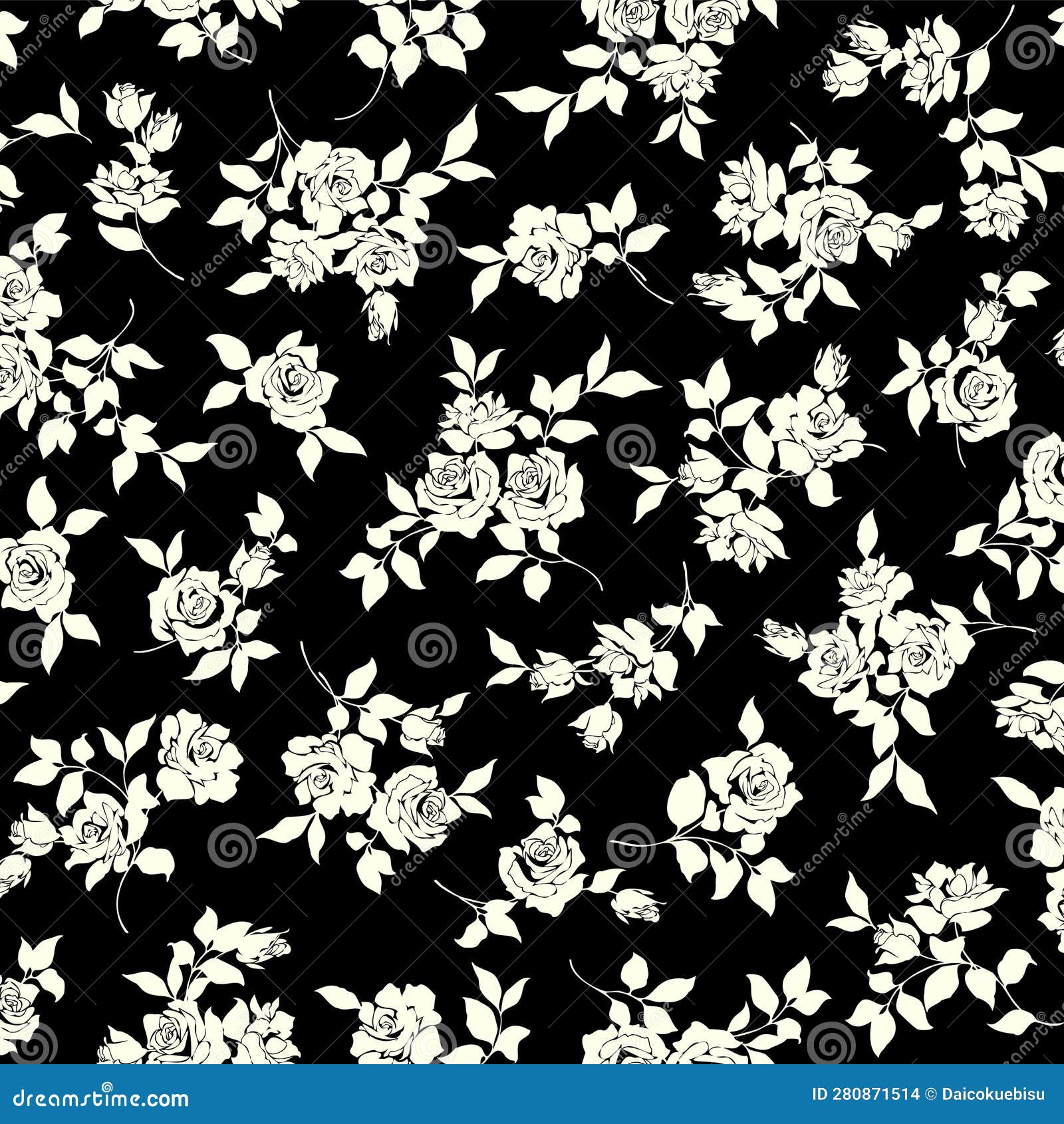 Beautiful and Cute Rose Seamless Pattern, Stock Vector - Illustration ...