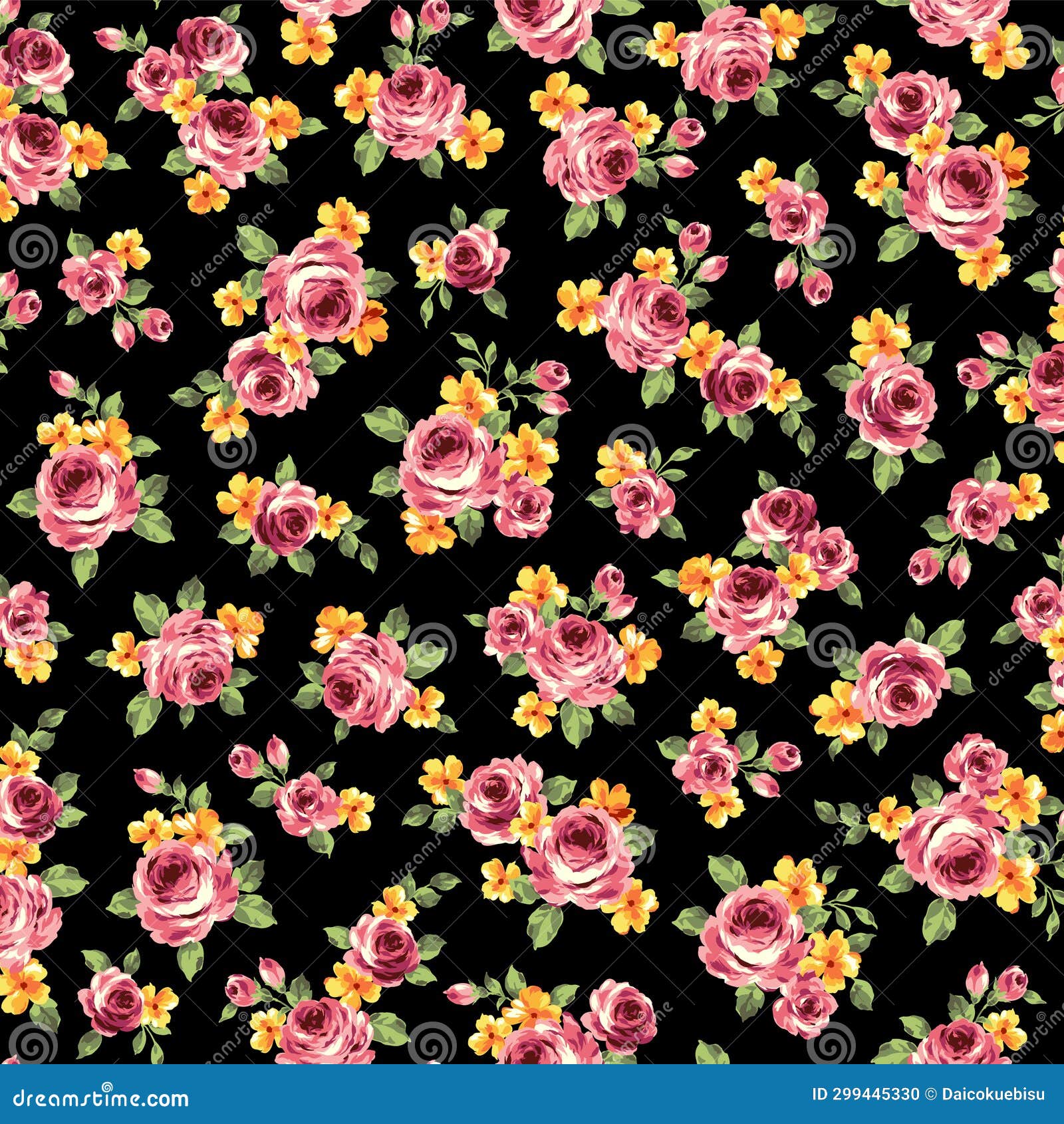 Cute Rose Pattern Perfect for Textile Patterns, Stock Illustration ...