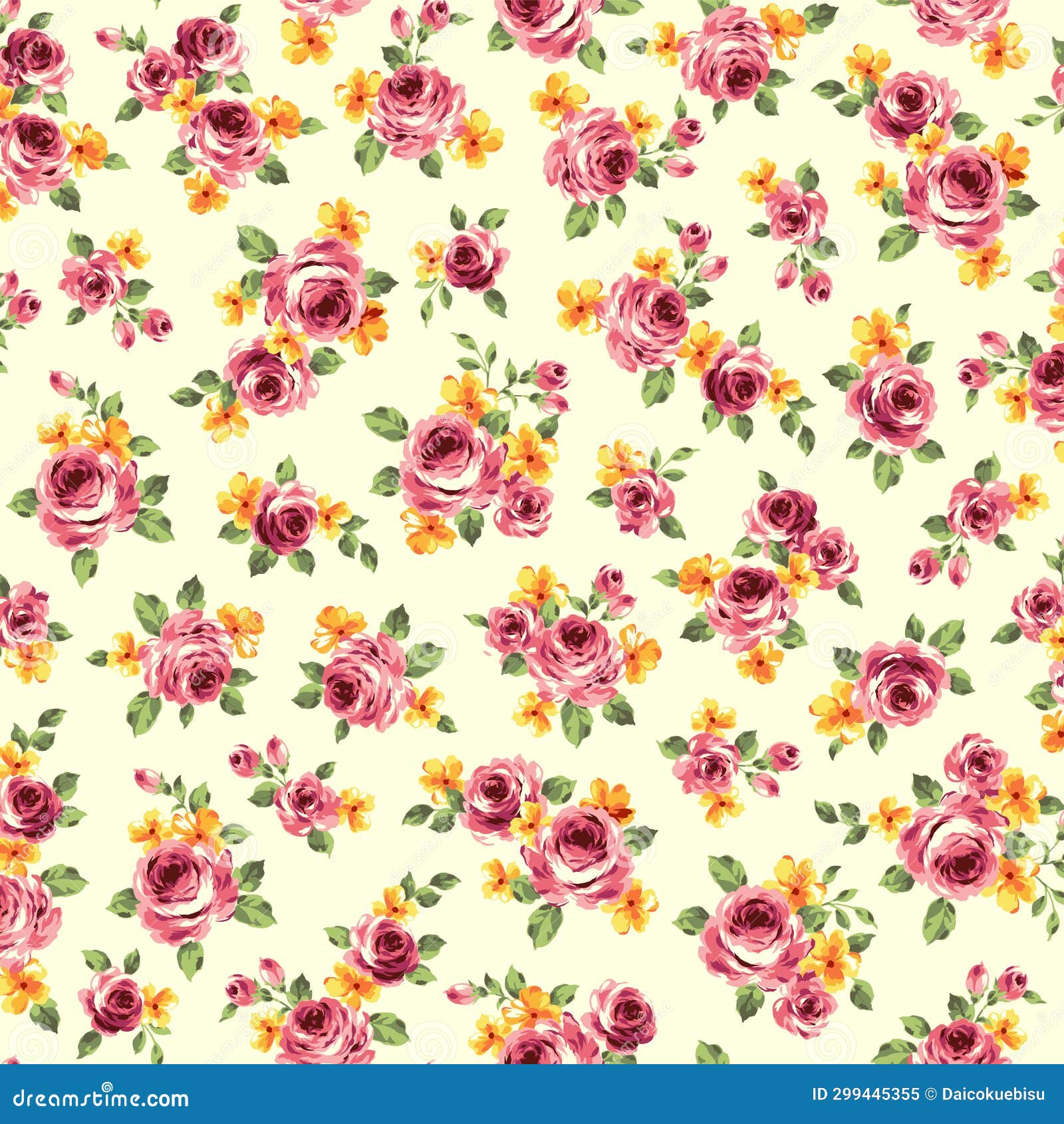 Cute Rose Pattern Perfect for Textile Patterns, Stock Illustration ...