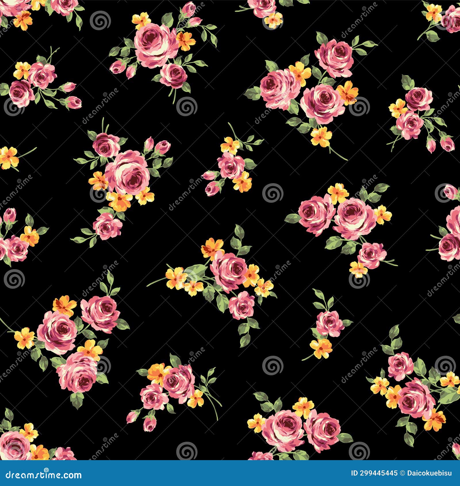 Cute Rose Pattern Perfect for Textile Patterns, Stock Illustration ...