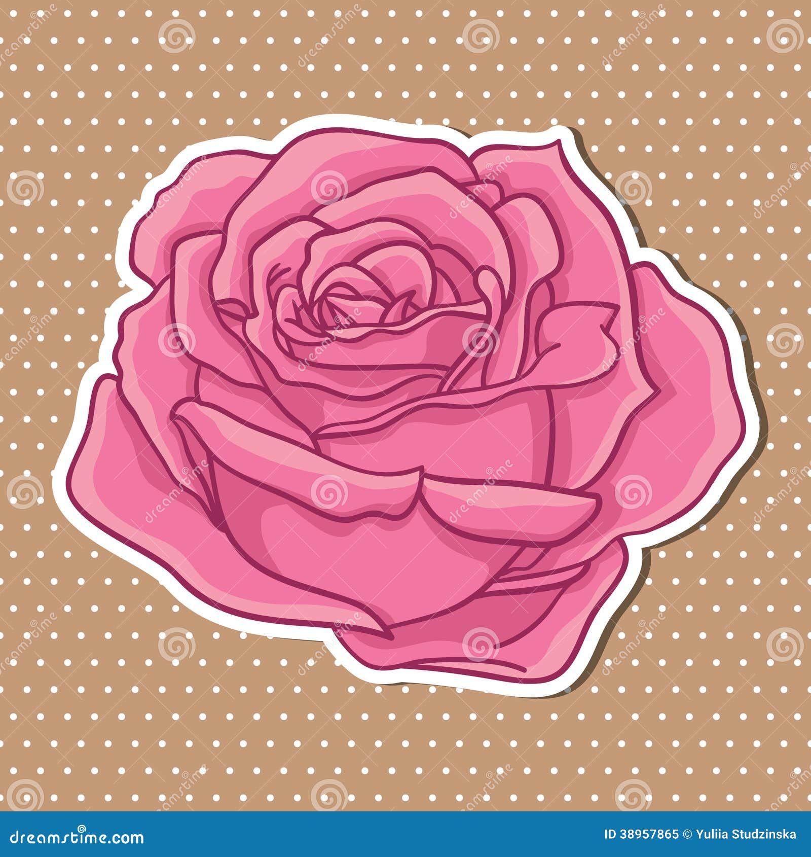 Cute rose. stock vector. Illustration of plant, cute - 38957865