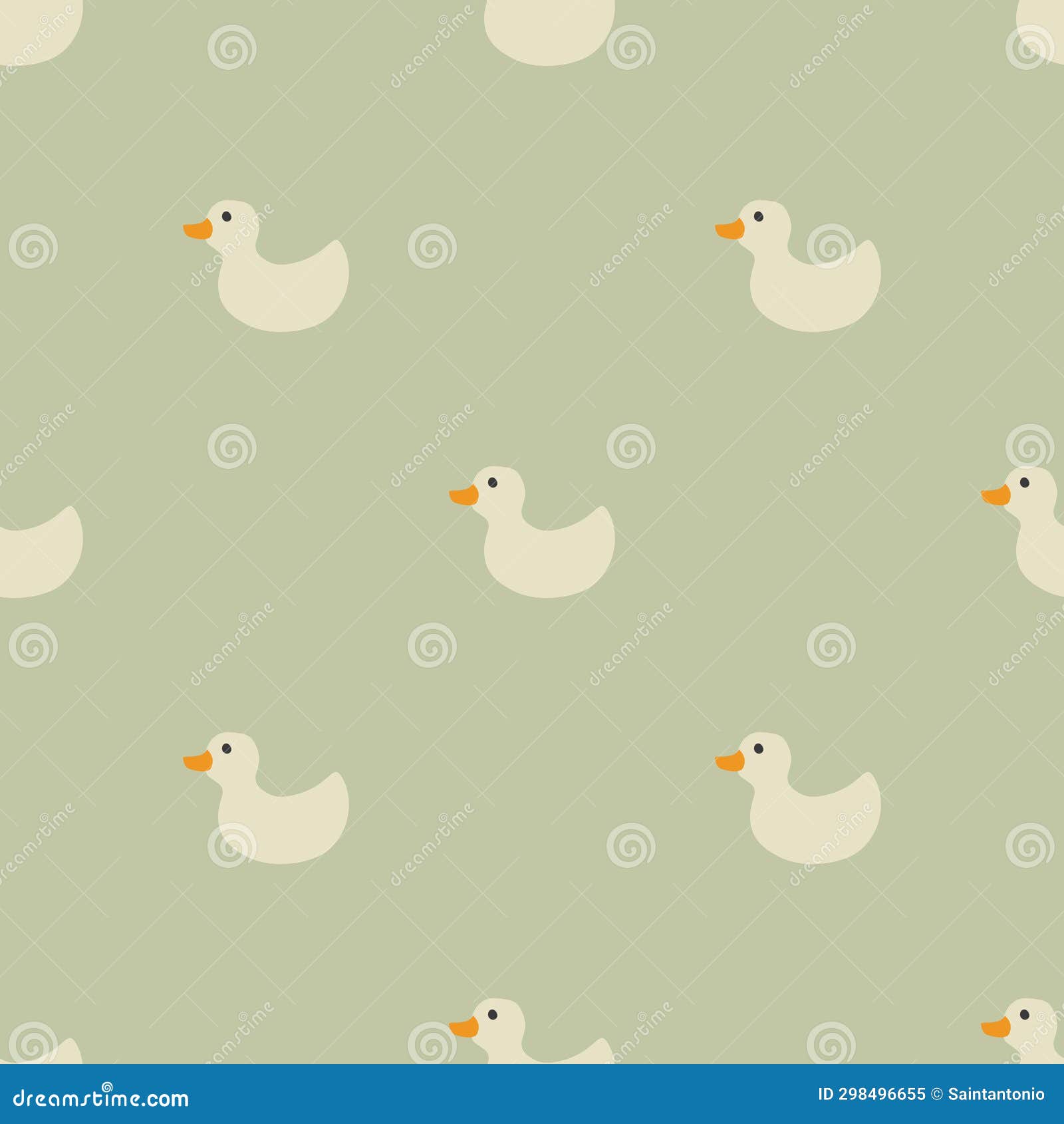 Cute Rubber Duck Seamless Pattern, Cartoon Ducks Background Vector ...