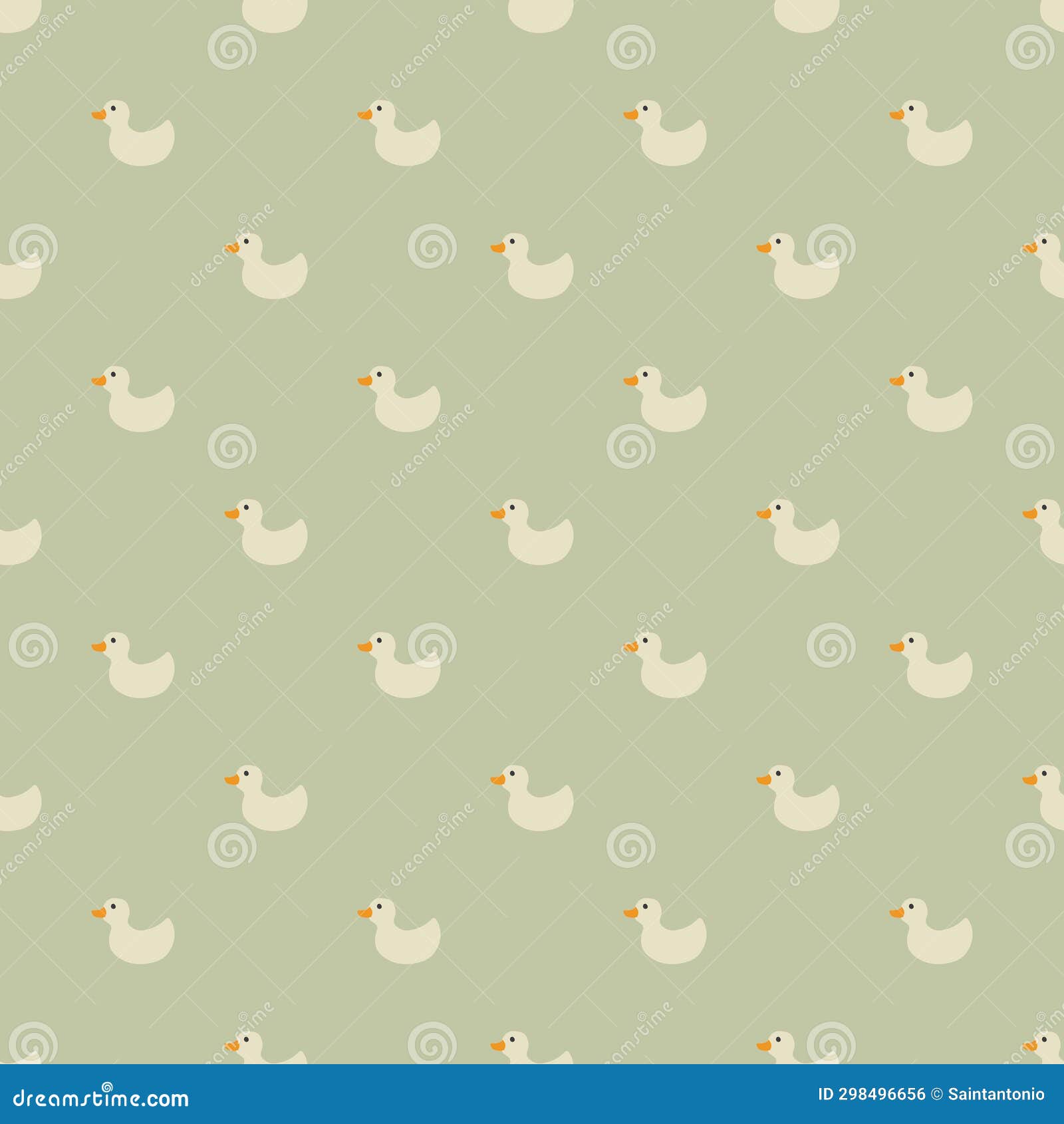 Cute Rubber Duck Seamless Pattern, Cartoon Ducks Background Vector ...