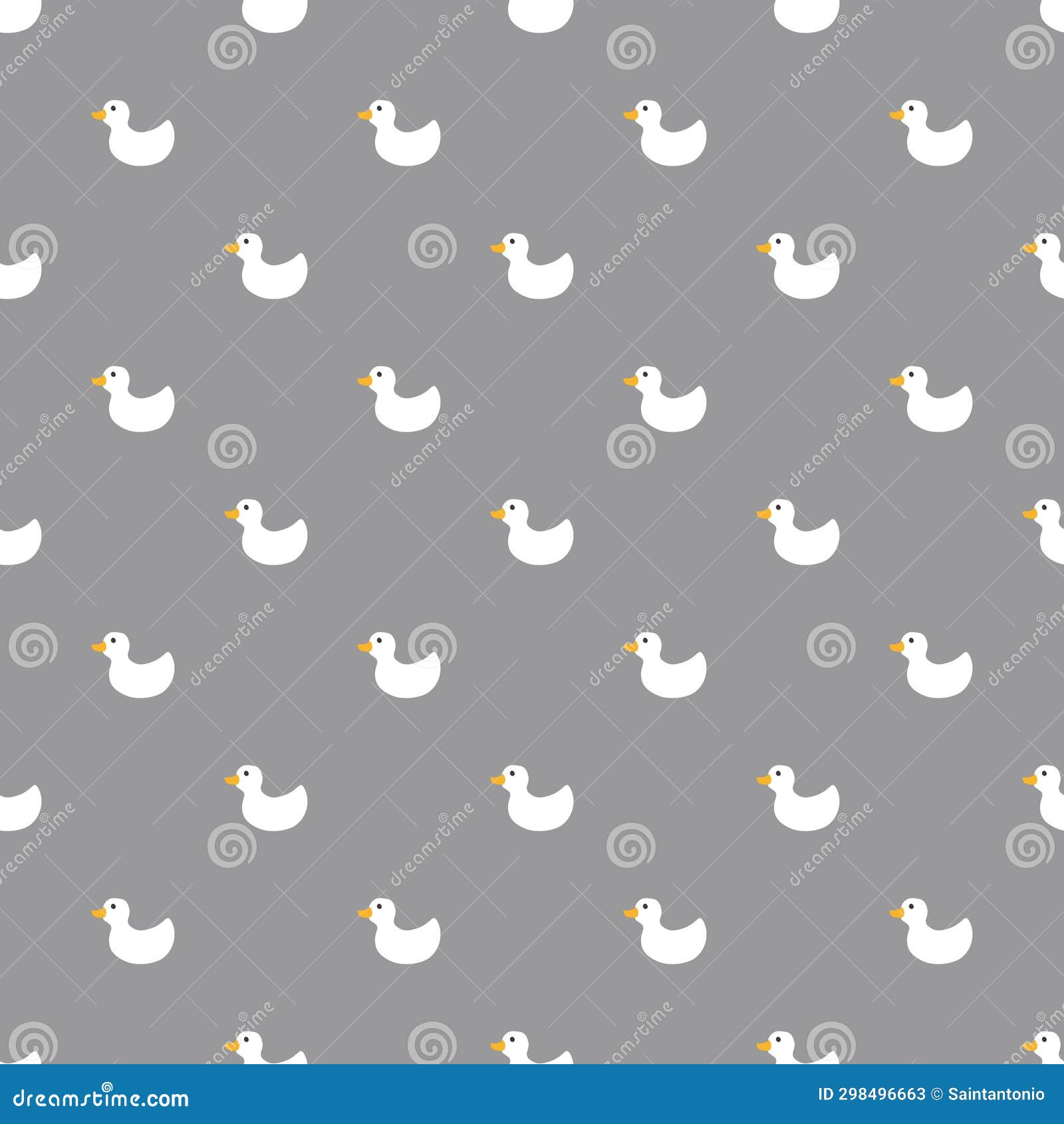 Cute Rubber Duck Seamless Pattern, Cartoon Ducks Background Vector ...