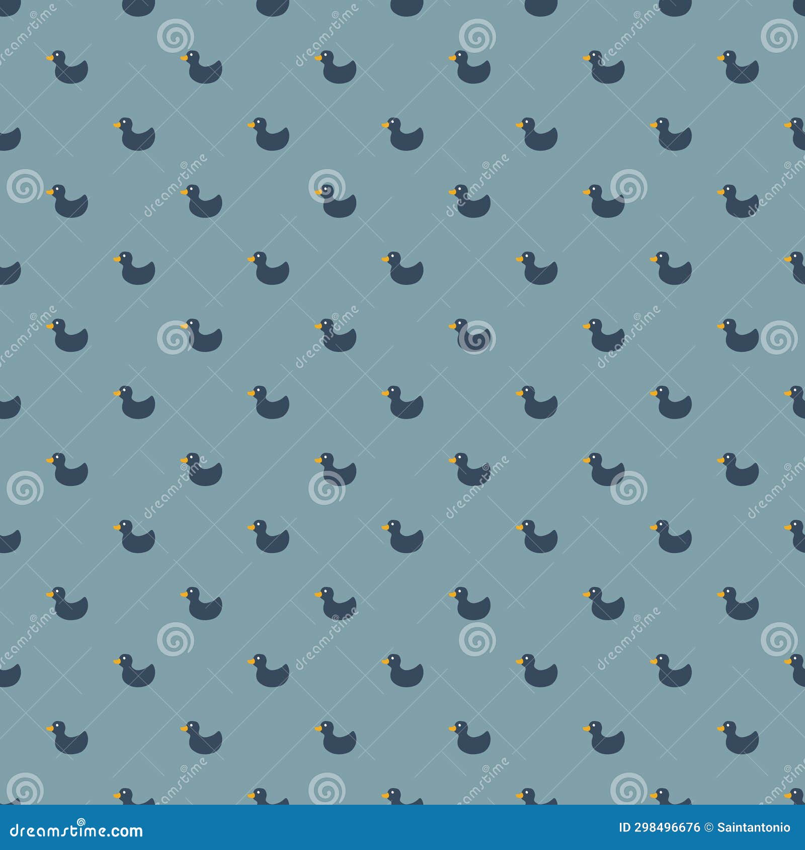 Cute Rubber Duck Seamless Pattern, Cartoon Ducks Background Vector ...