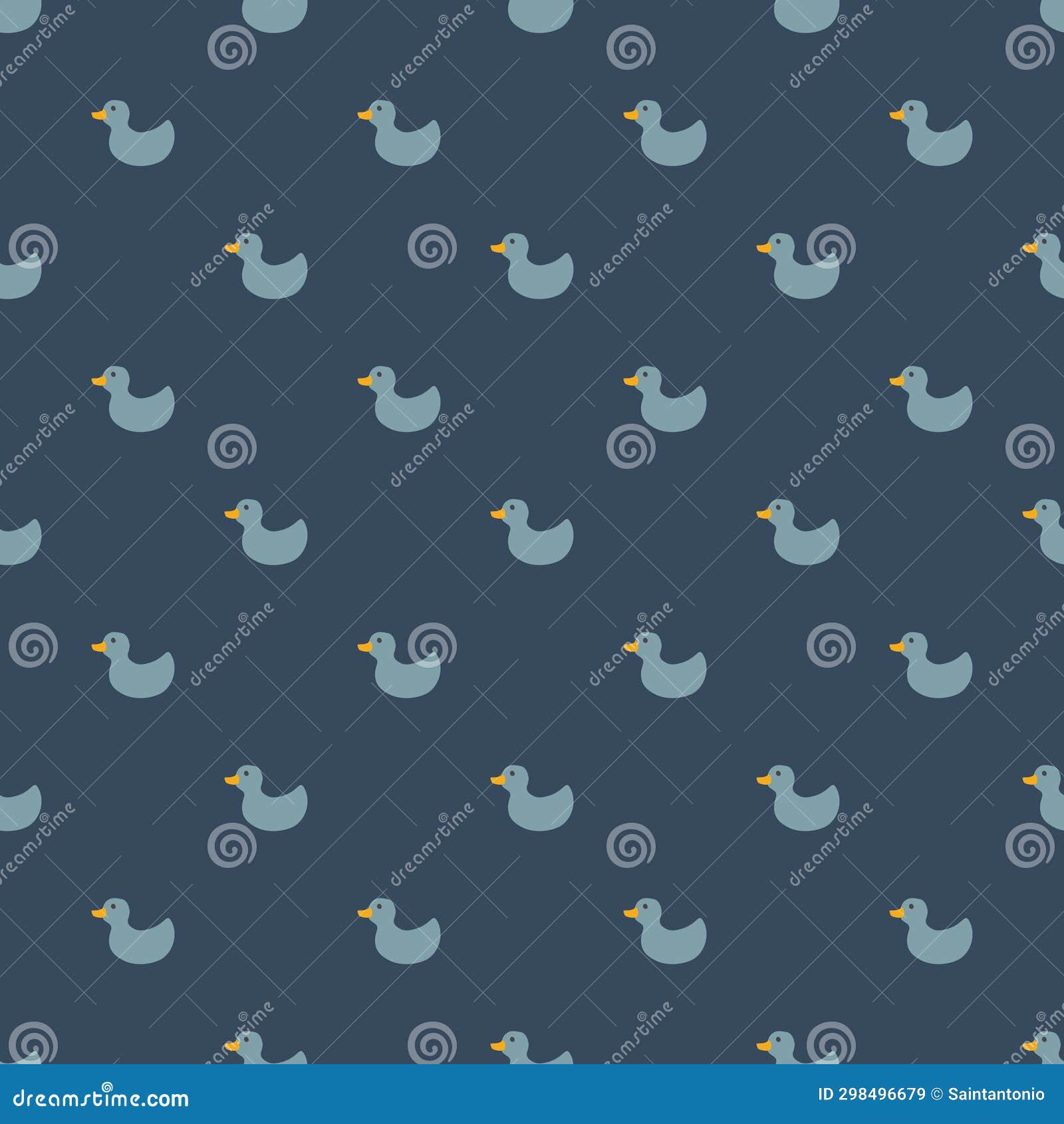 Cute Rubber Duck Seamless Pattern, Cartoon Ducks Background Vector ...