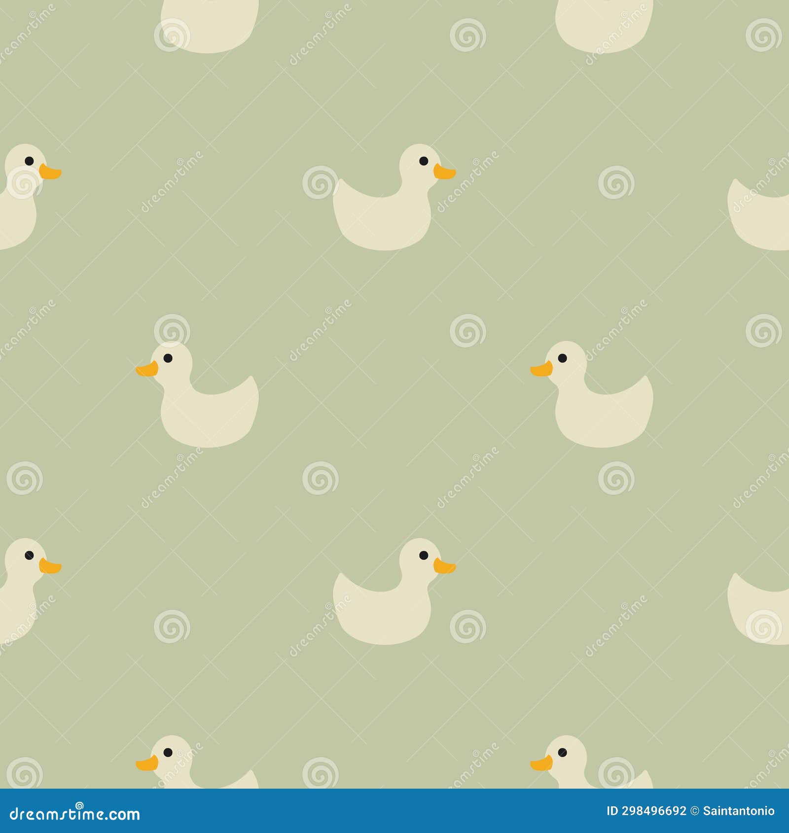 Cute Rubber Duck Seamless Pattern, Cartoon Ducks Background Vector ...