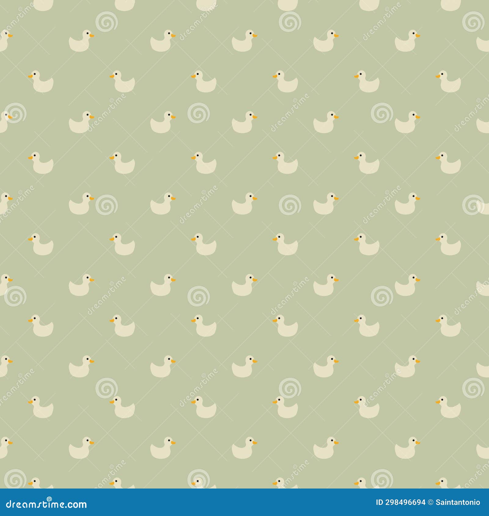 Cute Rubber Duck Seamless Pattern, Cartoon Ducks Background Vector ...