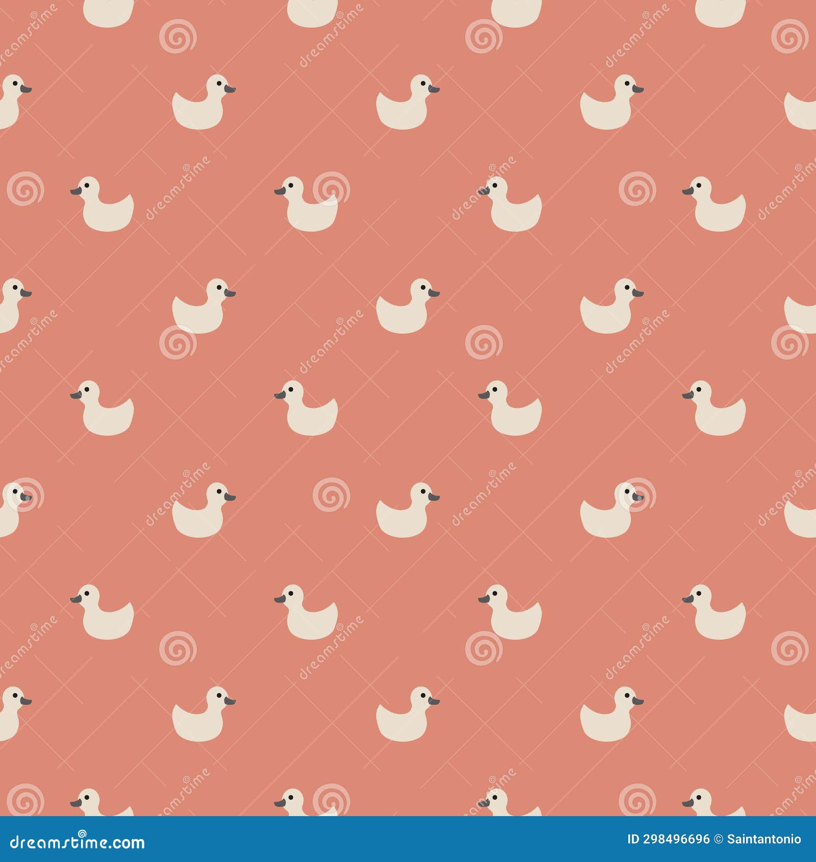 Cute Rubber Duck Seamless Pattern, Cartoon Ducks Background Vector ...