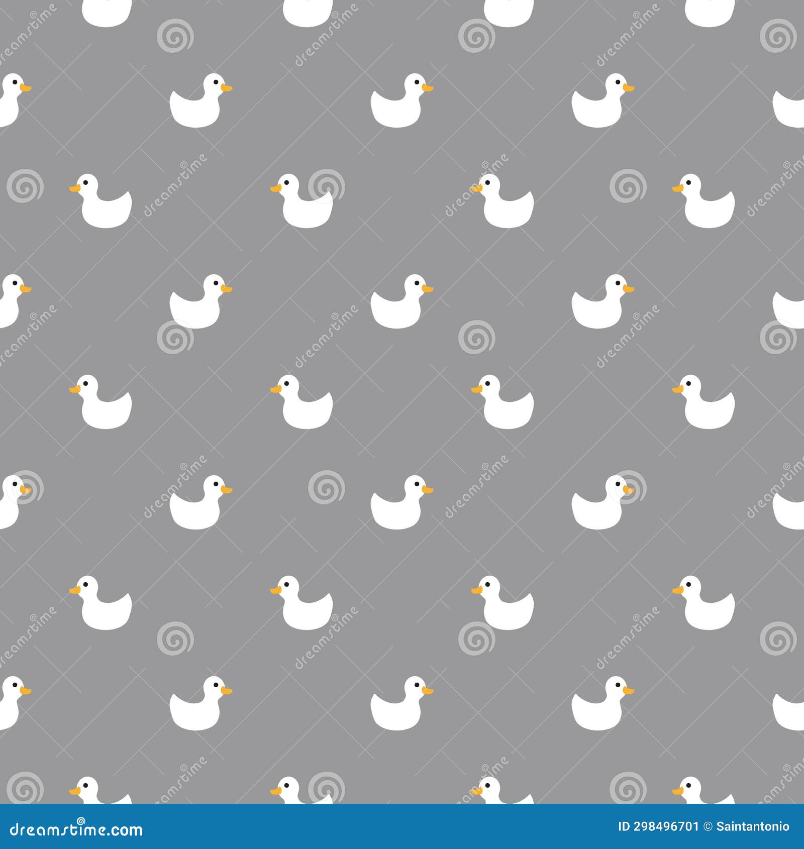 Cute Rubber Duck Seamless Pattern, Cartoon Ducks Background Vector ...
