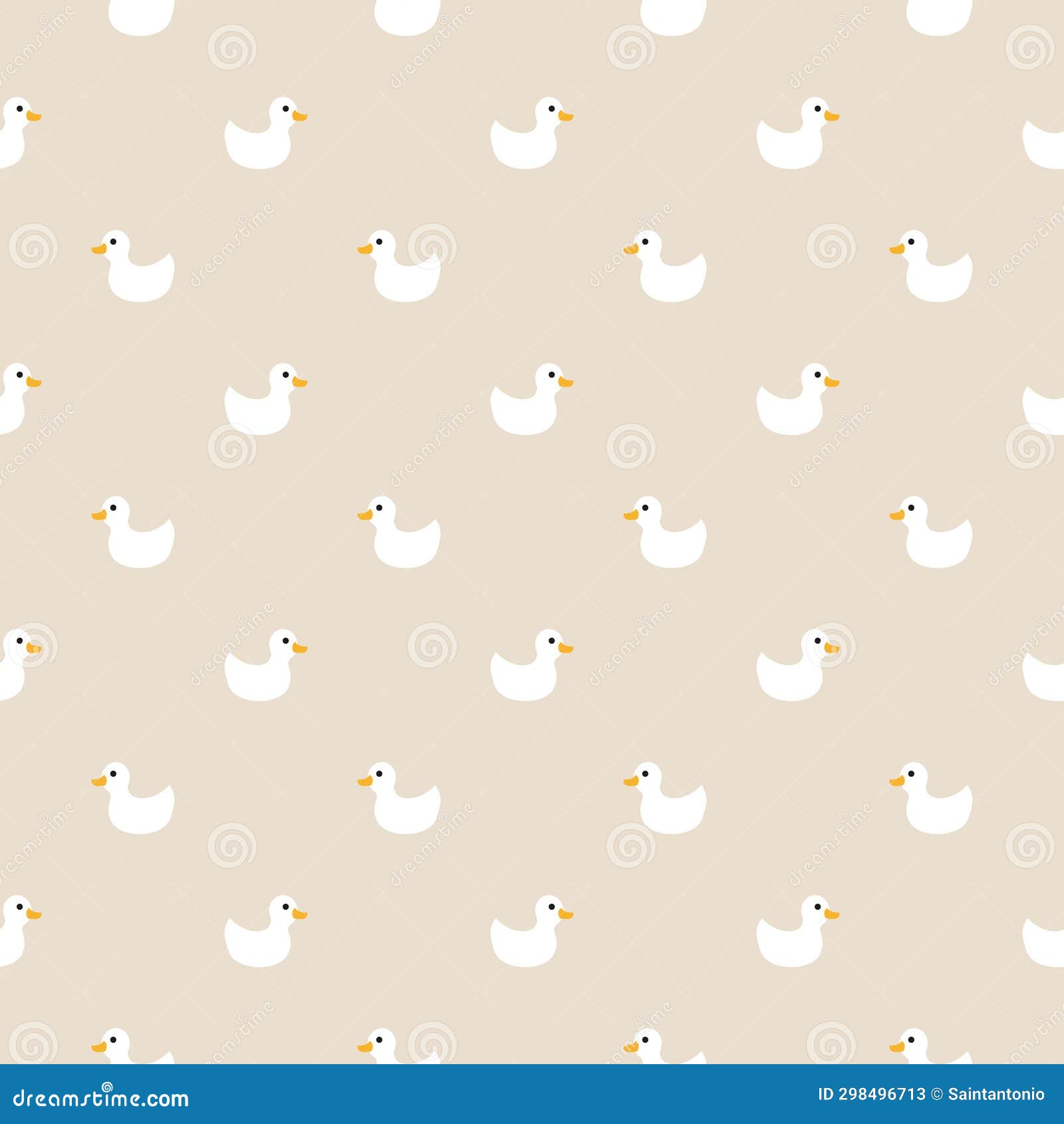 Cute Rubber Duck Seamless Pattern, Cartoon Ducks Background Vector ...