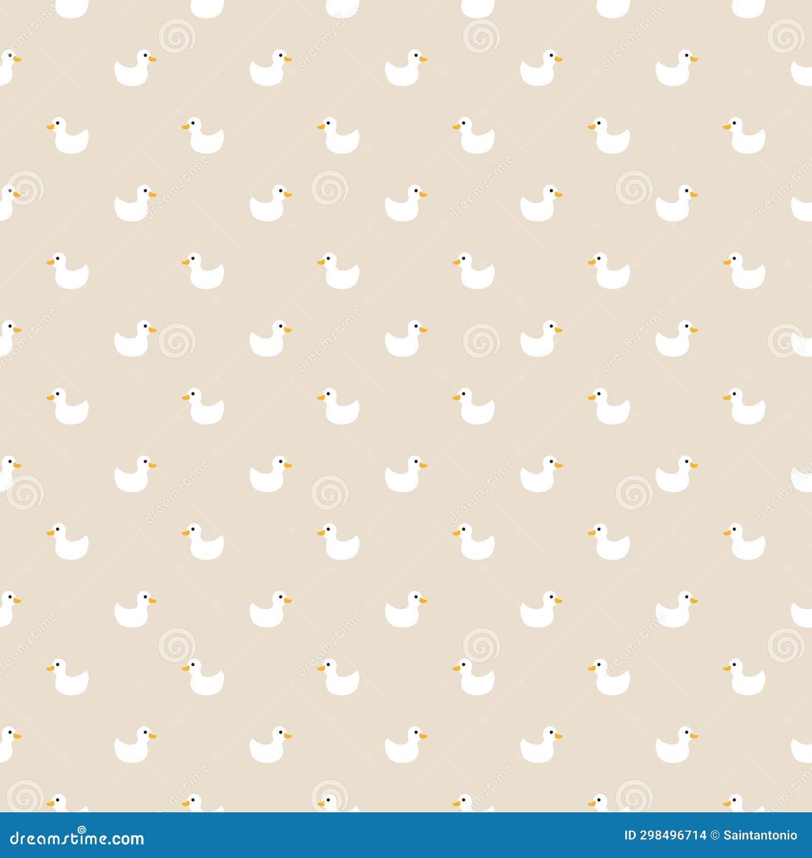 Cute Rubber Duck Seamless Pattern, Cartoon Ducks Background Vector ...