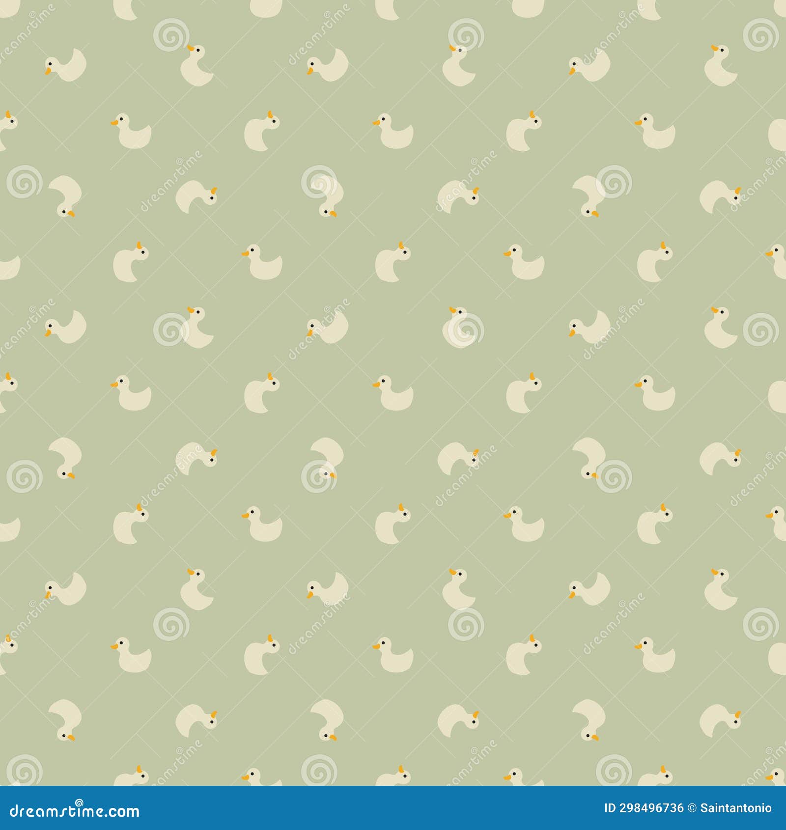 Cute Rubber Duck Seamless Pattern, Cartoon Ducks Background Vector ...