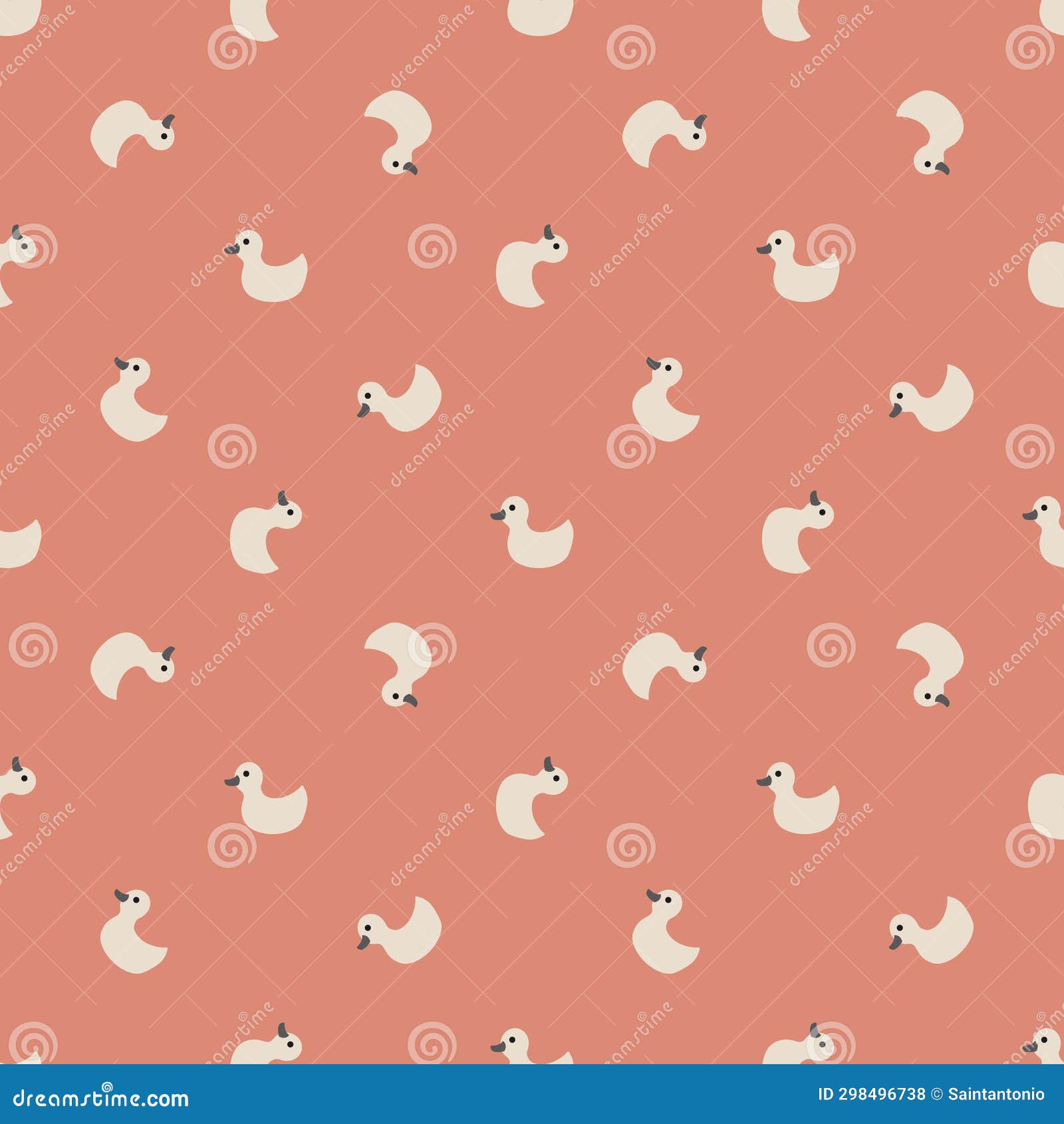 Cute Rubber Duck Seamless Pattern, Cartoon Ducks Background Vector ...