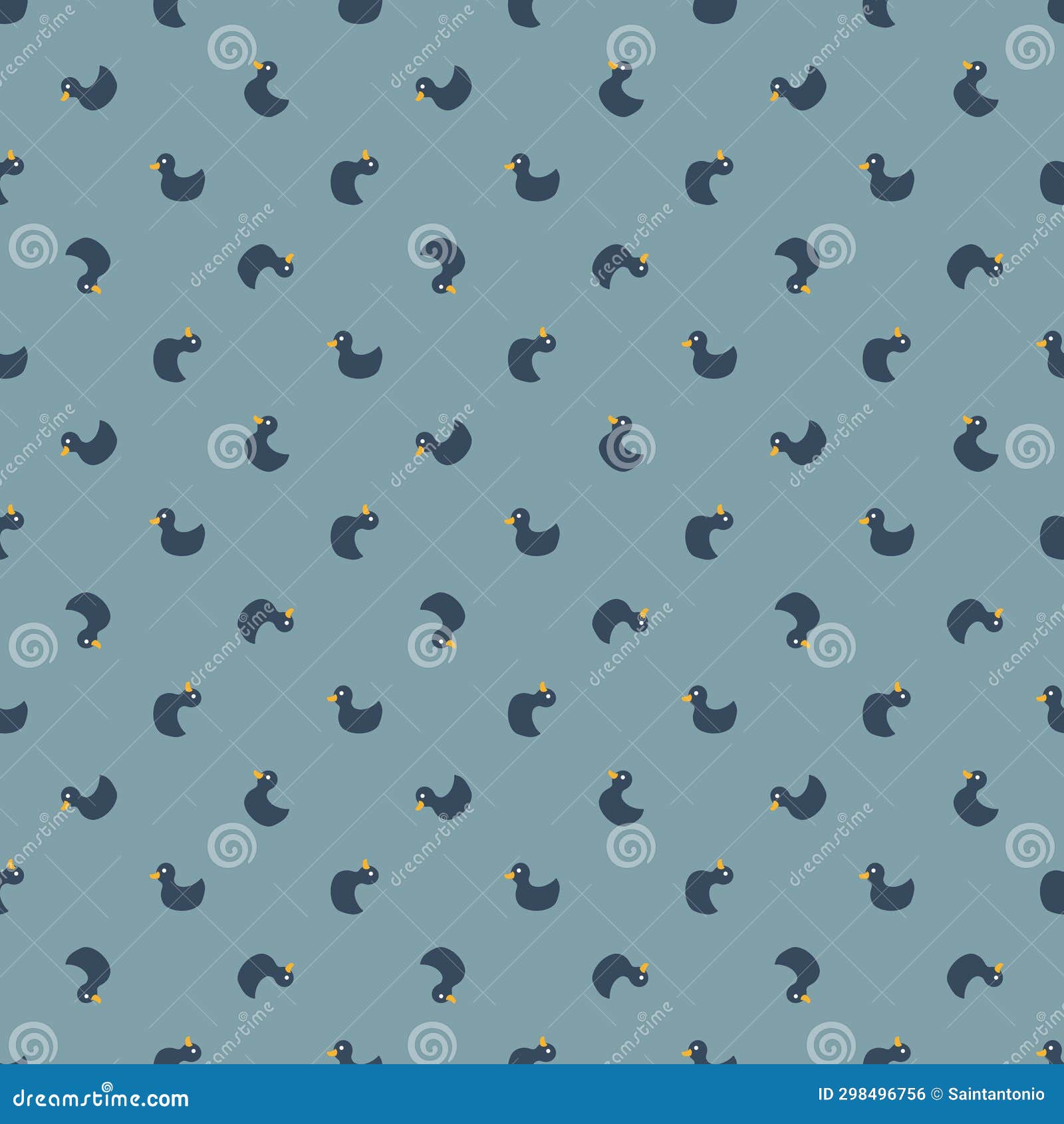 Cute Rubber Duck Seamless Pattern, Cartoon Ducks Background Vector ...