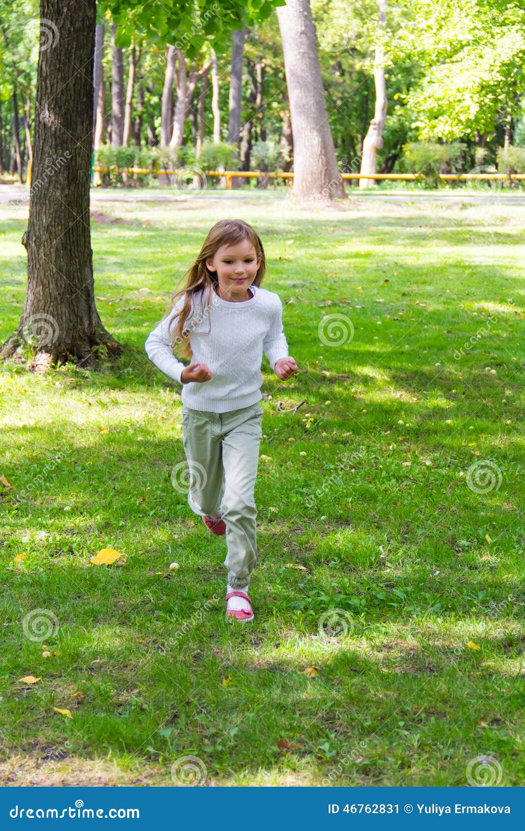 Cute running girl stock image. Image of childhood, preschooler - 46762831