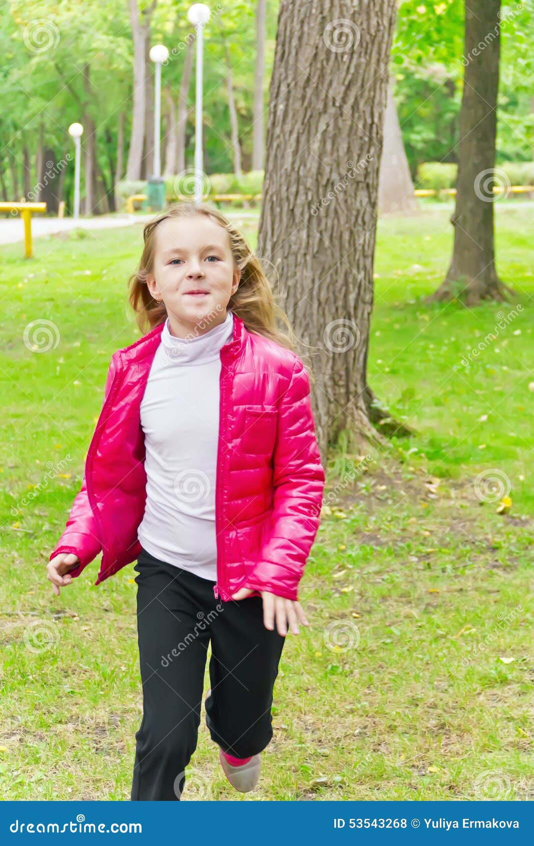 Cute running girl stock photo. Image of running, girl - 53543268