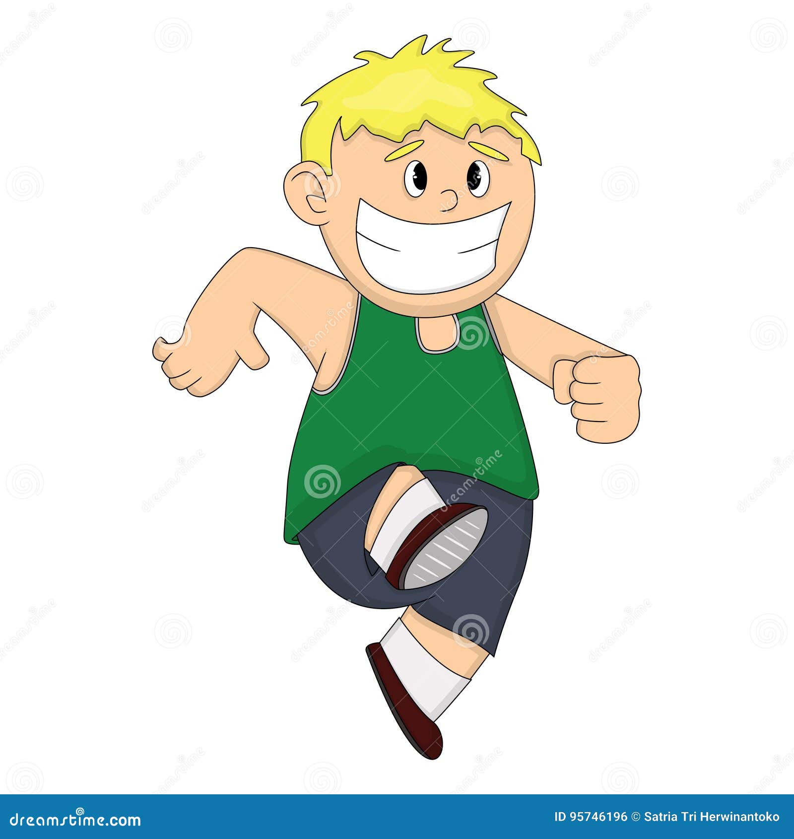 Cute Running Man Cartoon stock vector. Illustration of isolated - 95746196
