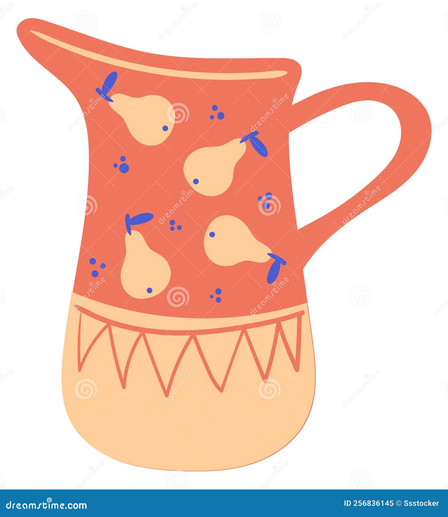 Cute Rustic Pitcher. Hand Drawn Ceramic Jug Stock Vector - Illustration ...