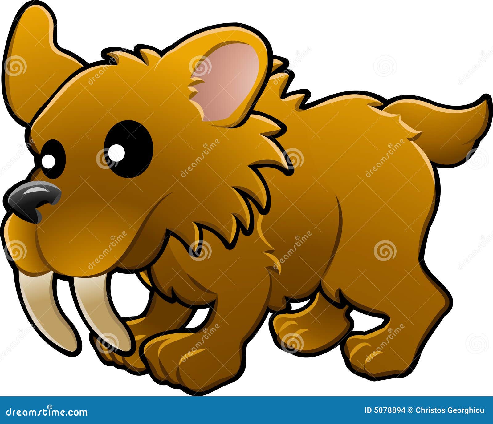 Sabre Tooth Tiger Pixel Art Video Game Cartoon Vector Illustration ...