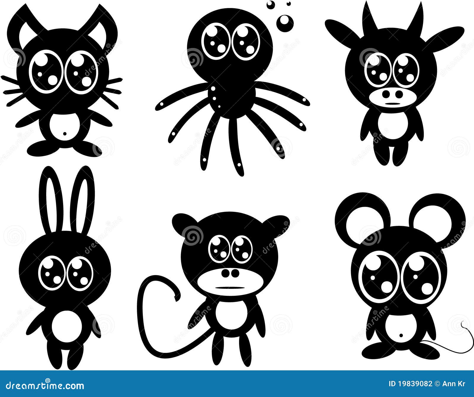 Cute sad doodle monsters stock vector. Illustration of design - 19839082