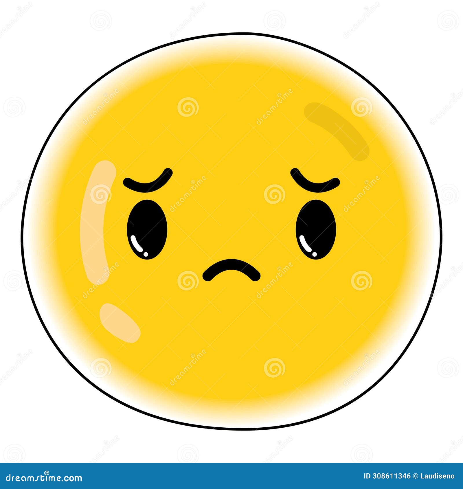 Cute sad emoji icon Vector stock vector. Illustration of character ...