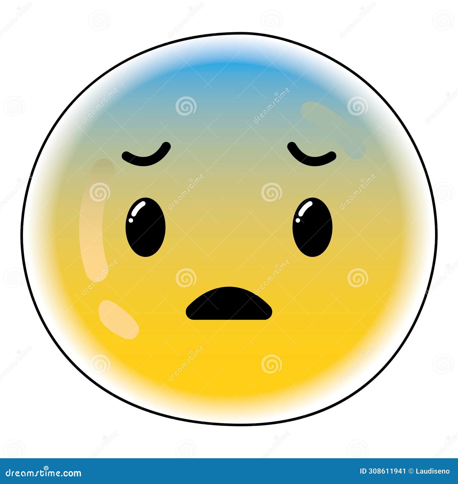 Cute sad emoji icon Vector stock vector. Illustration of design - 308611941