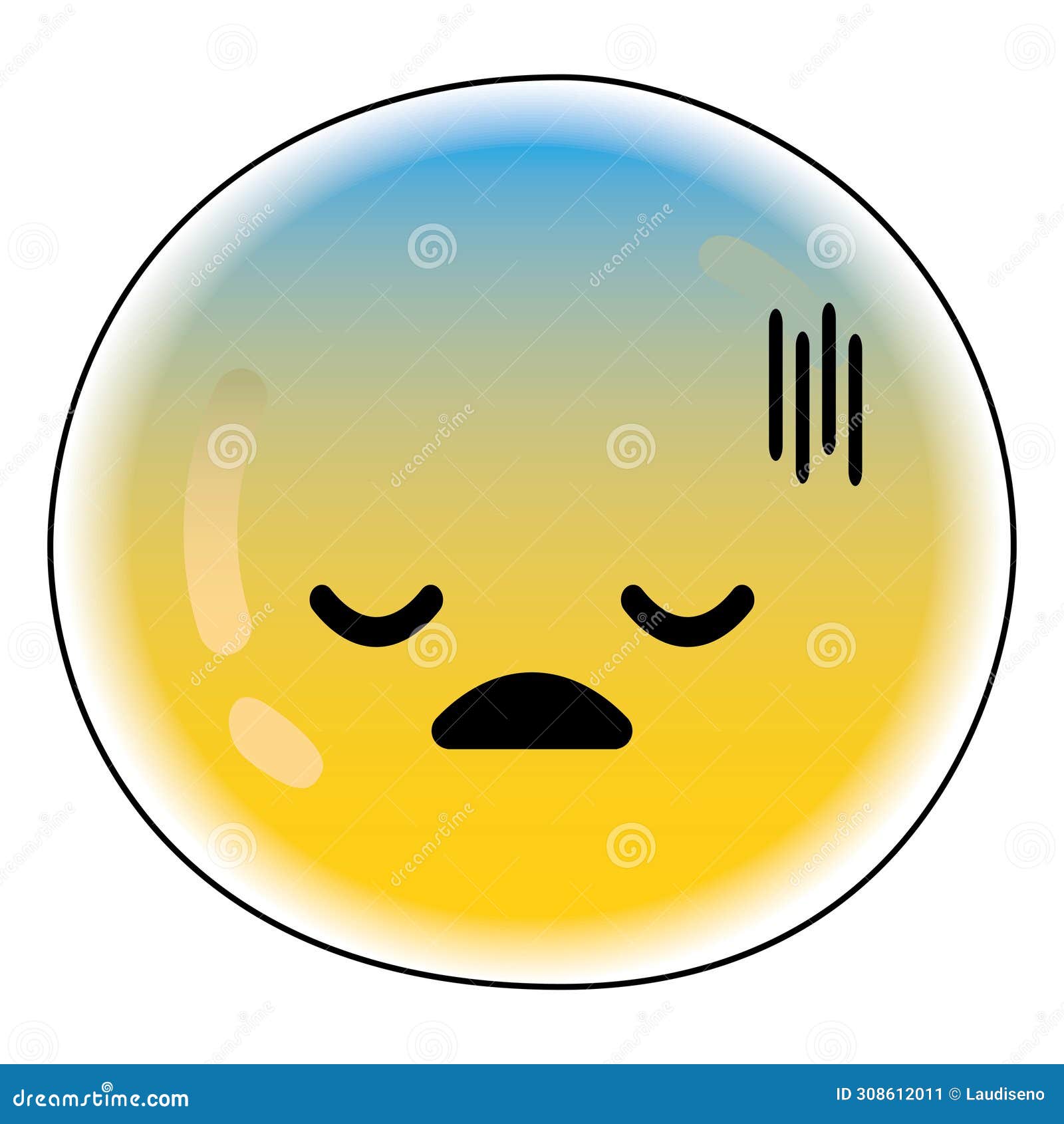 Cute sad emoji icon Vector stock vector. Illustration of isolated ...
