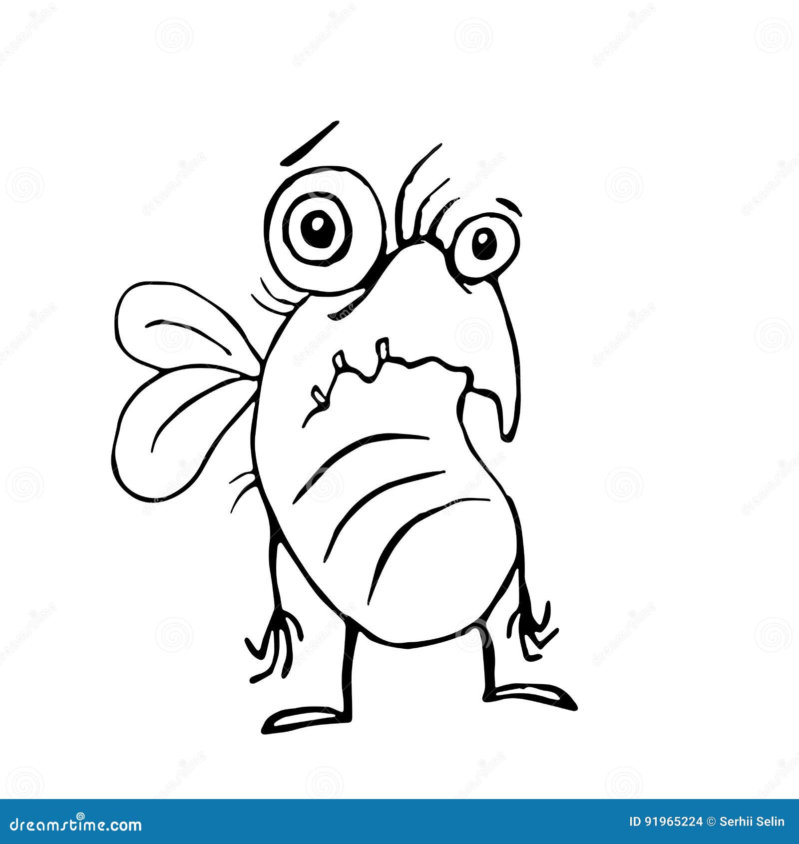 Cute Sad Fly. Vector Illustration Stock Vector - Illustration of ...