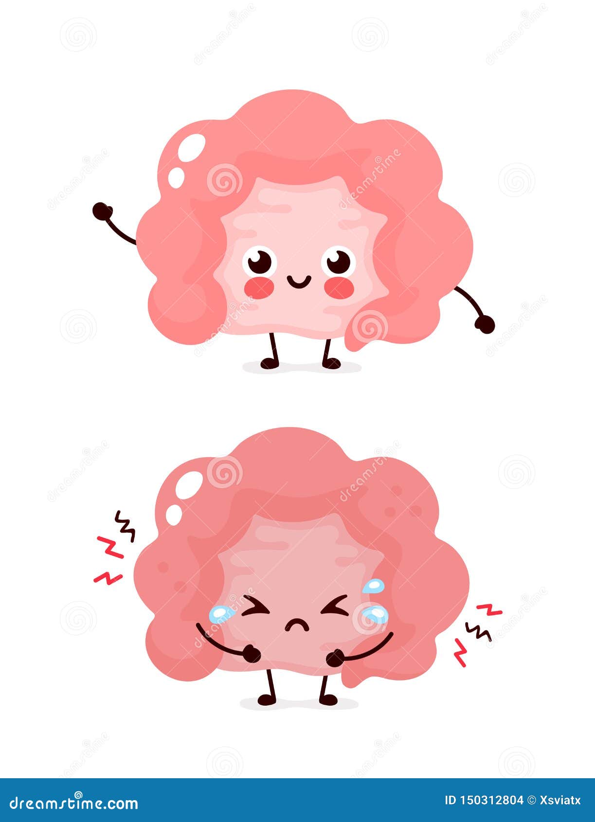Cute Sad Unhealthy Sick Intestine Stock Vector - Illustration of hand ... Cute Sad Unhealthy Sick Intestine Stock Vector - Illustration of hand ...