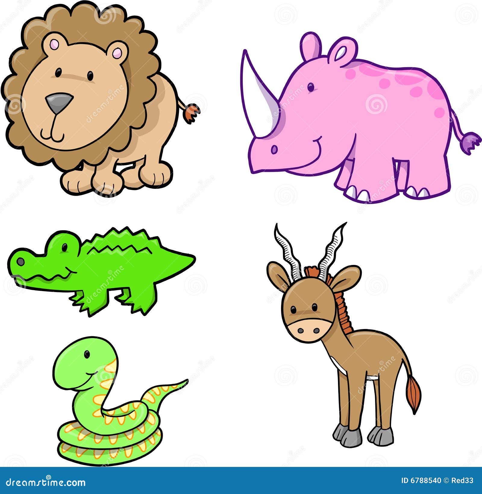 Cute Safari Set Vector stock vector. Illustration of sunny - 6788540