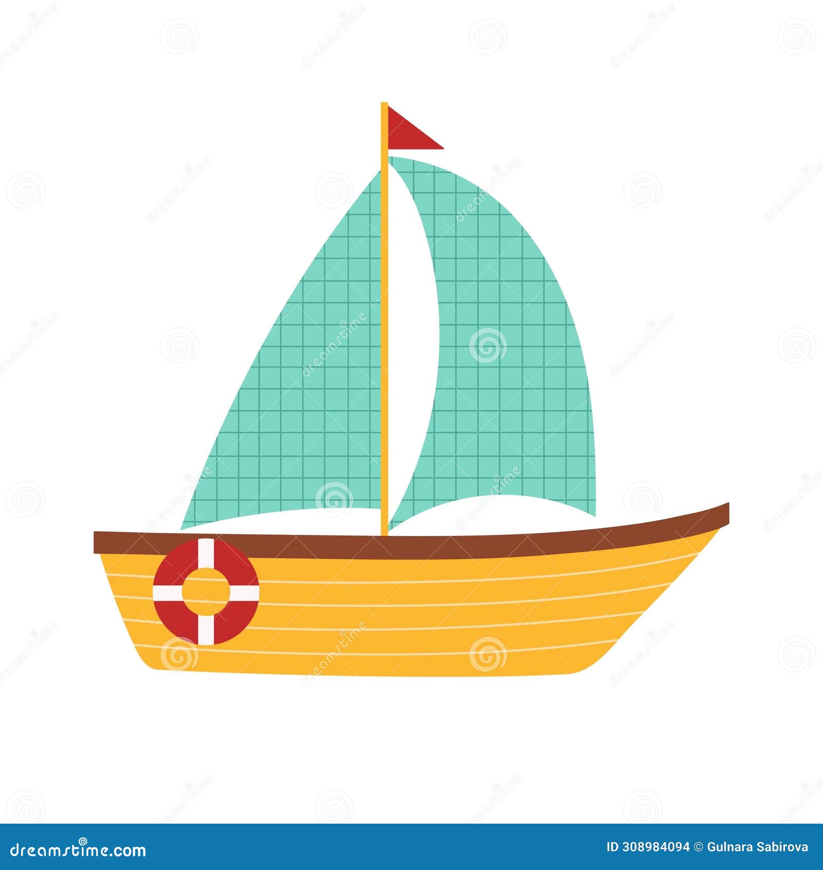 Cute Sailboat in Cartoon Style for Kids. Hand Drawn Doodle Boat Stock ... Cute Sailboat in Cartoon Style for Kids. Hand Drawn Doodle Boat Stock ...
