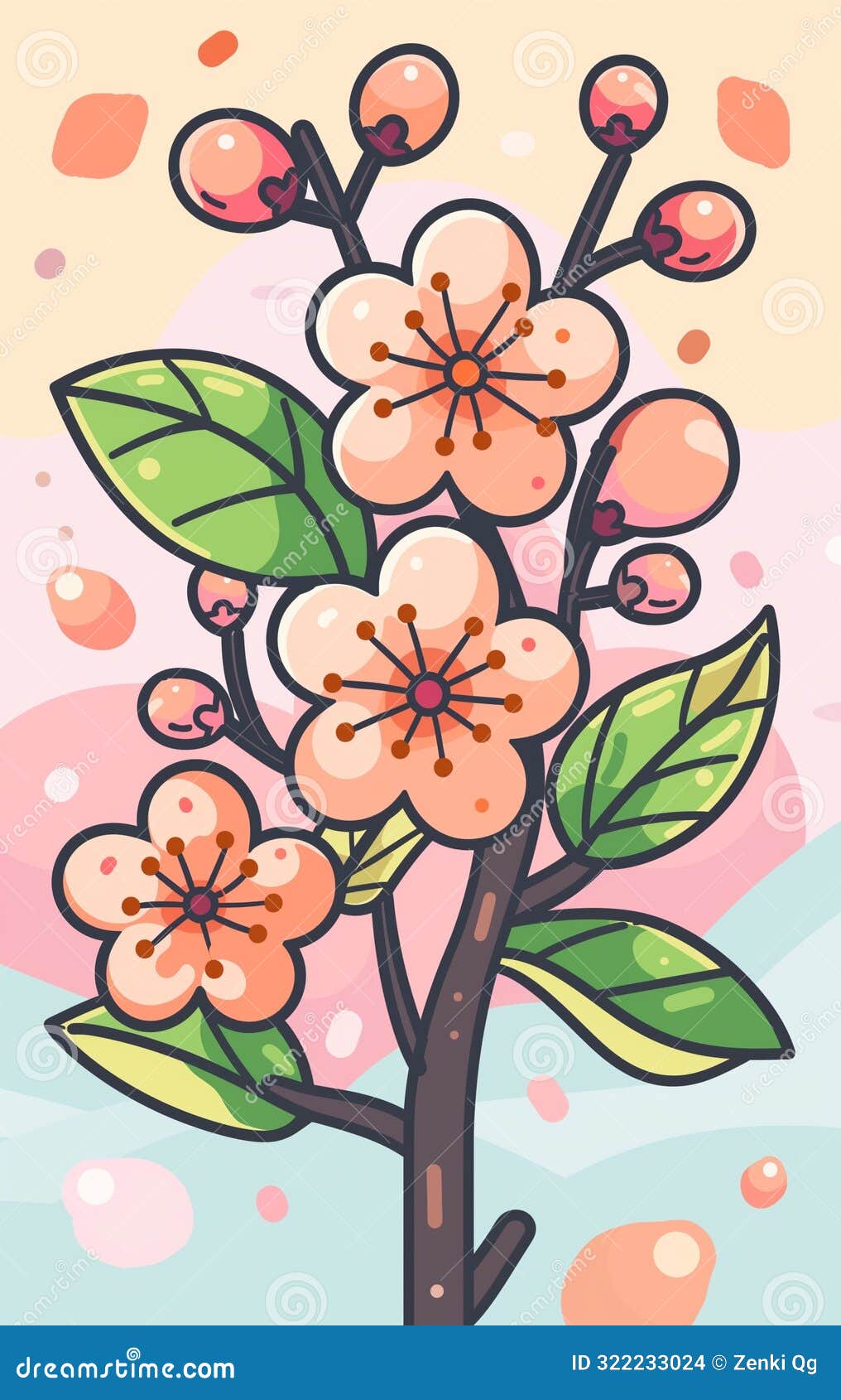 Cute sakura stock illustration. Illustration of diagram - 322233024